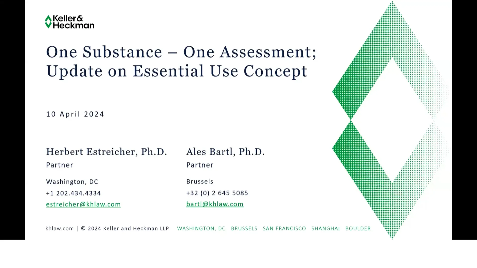 April 2024 REACH 30/30: One Substance – One Assessment; Update on ...