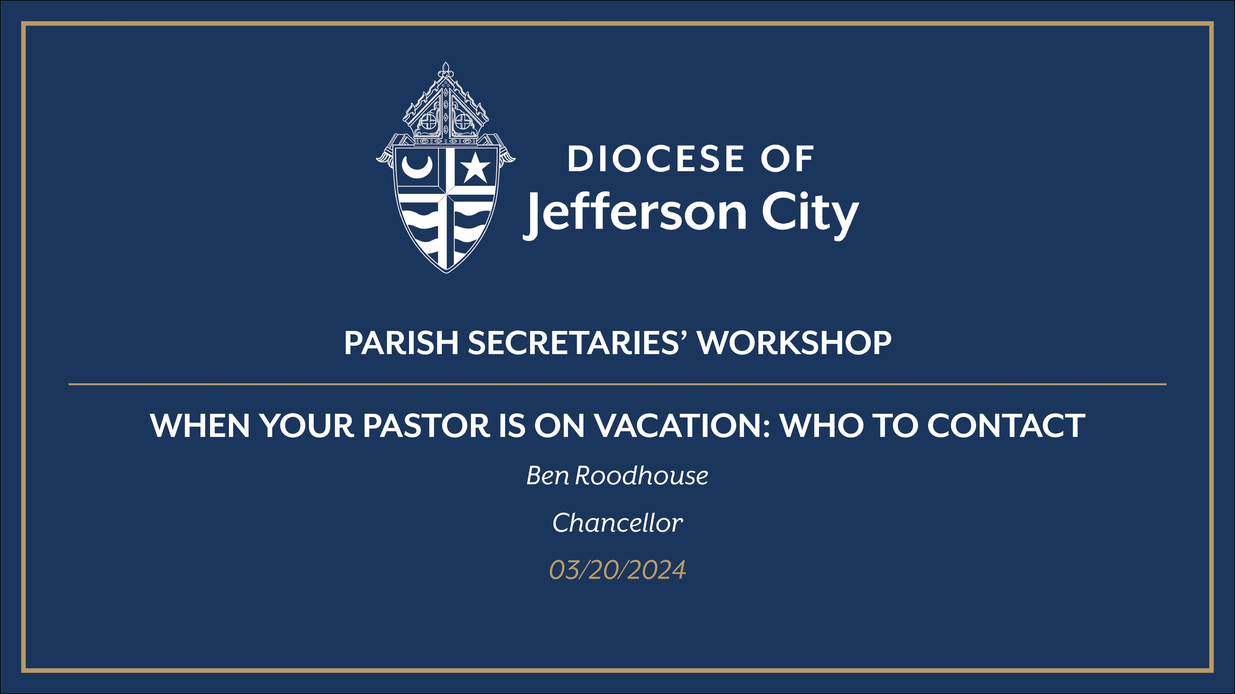 When Your Pastor is on Vacation: Who to Contact — Ben Roodhouse ...