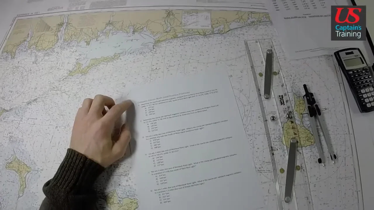 Captain License Chart Navigation – Compass Course Made Good Practice ...
