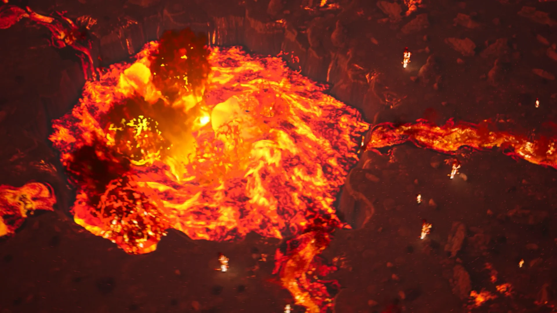 magma whirlpool Eruption Simulation In Houdini And Unreal Engine 5.3!