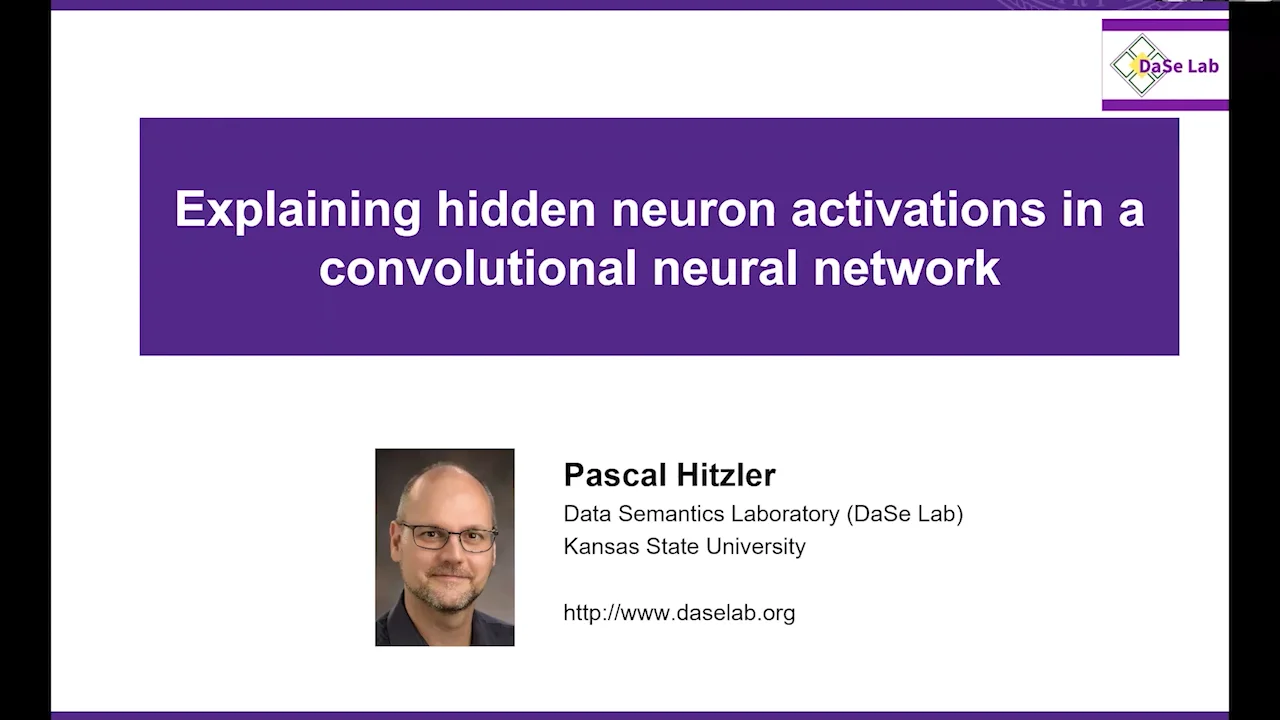 20240410 Dr. Pascal Hitzler, "Understanding hidden neuron activations in a convolutional neural ...