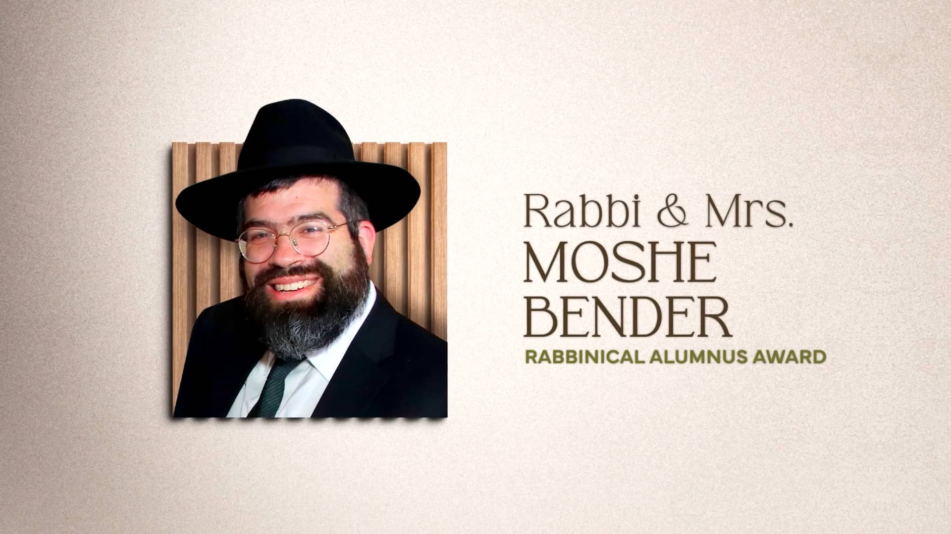 Dinner 2024: Rabbi & Mrs. Moshe Bender on Vimeo