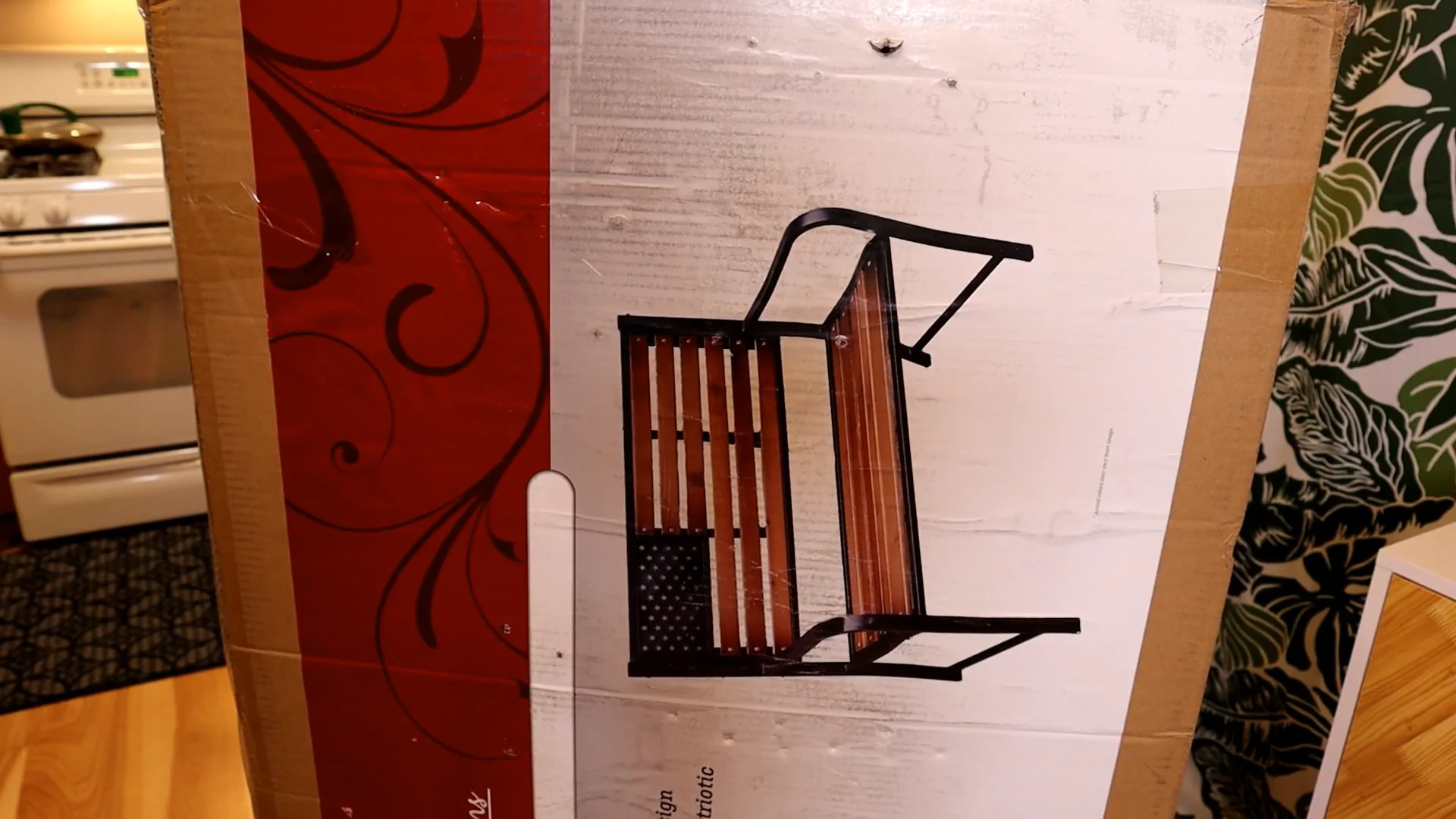 Backyard Expressions Metal American Flag Outdoor Wooden Slats Bench Review