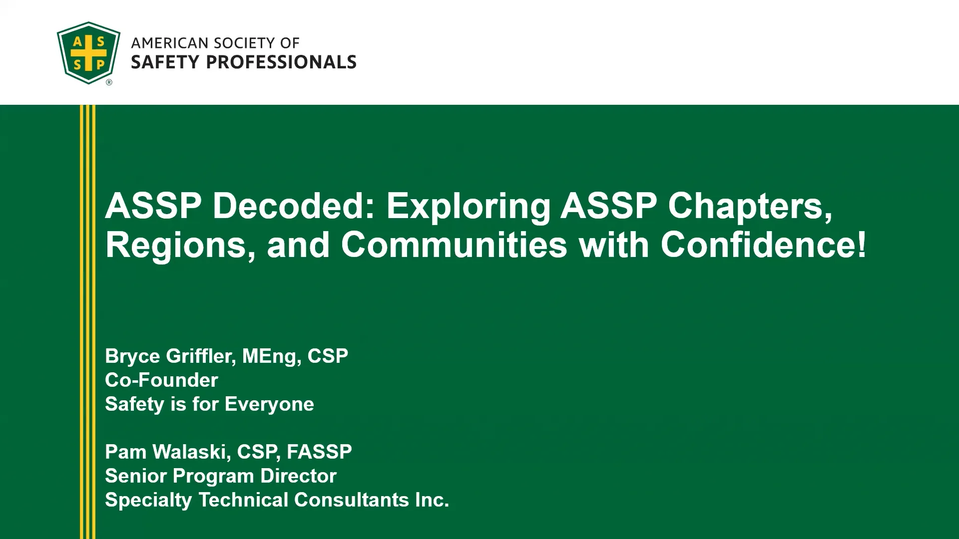 ASSP Decoded: Exploring Chapters, Regions & Communities With Confidence ...