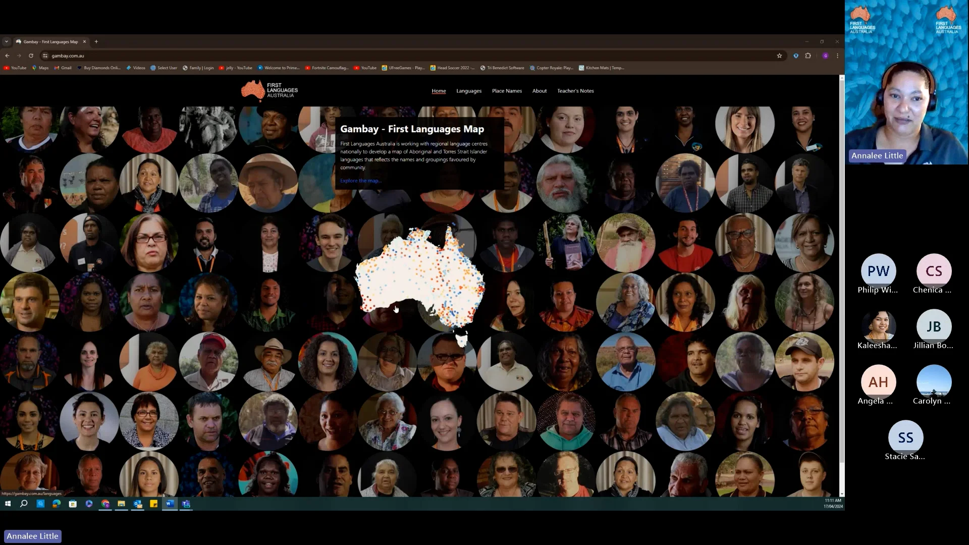 Gambay: First languages map