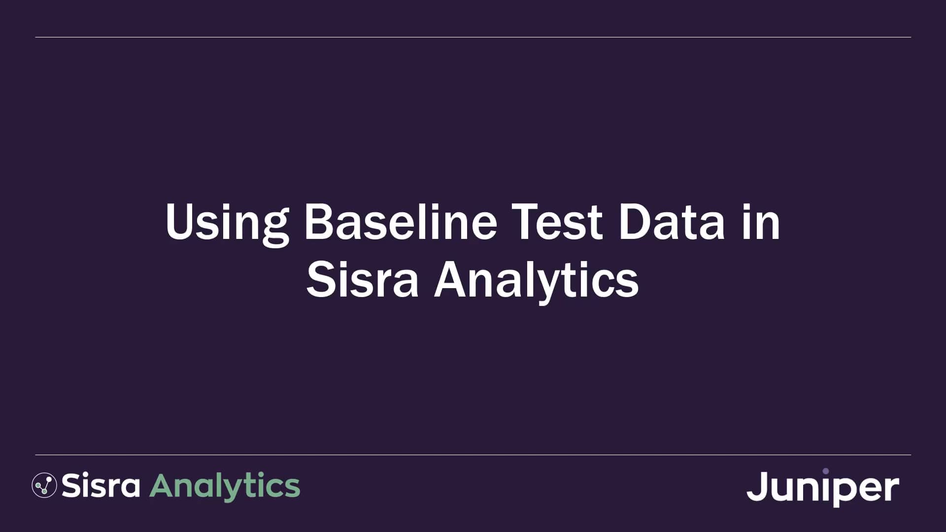 Sisra Analytics - Baseline Tests Webinar on Vimeo