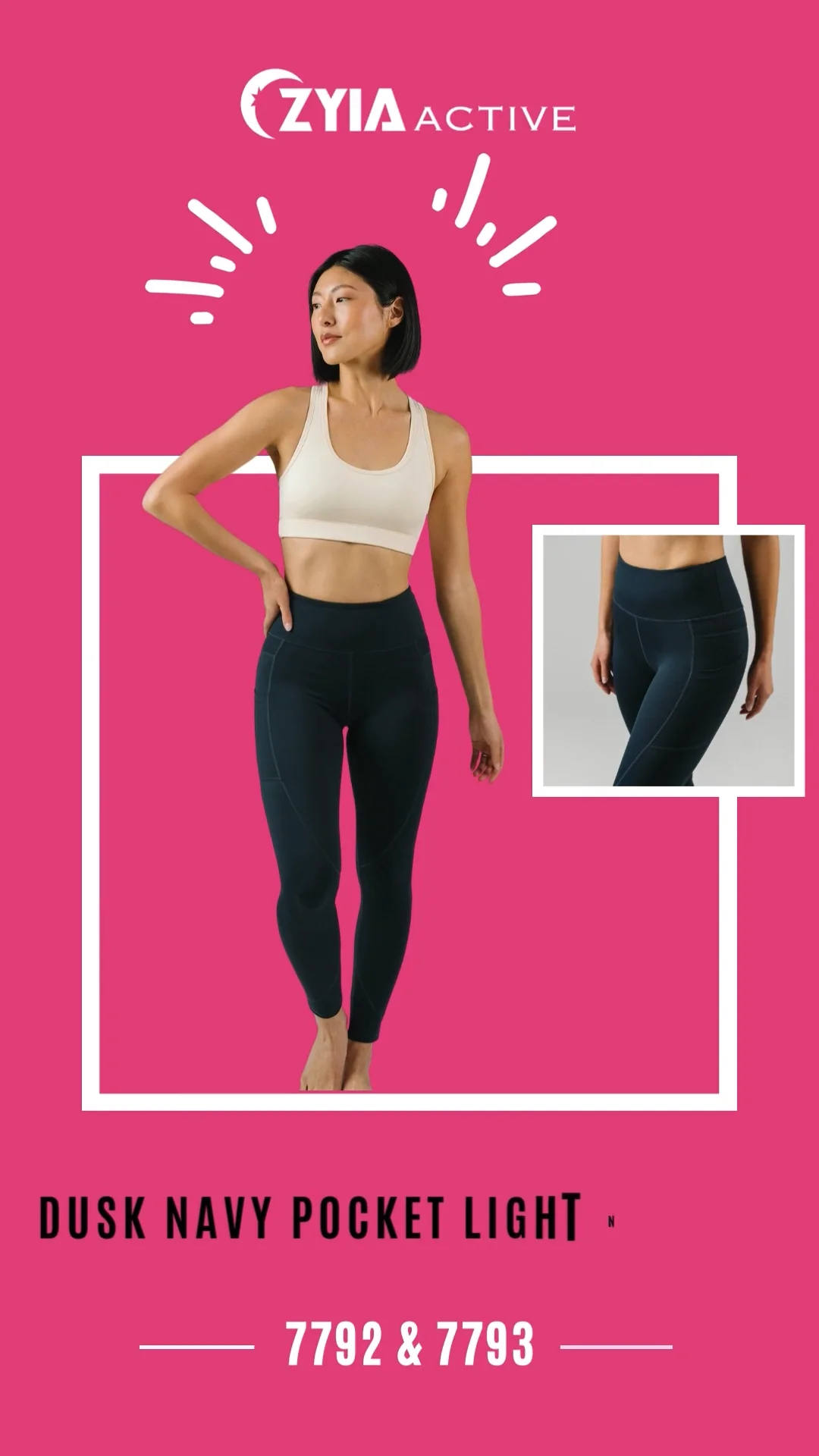 Dusk Navy Pocket Light n Tight Hi-rise | 7/8 24" #7792 | Capri 20 ...