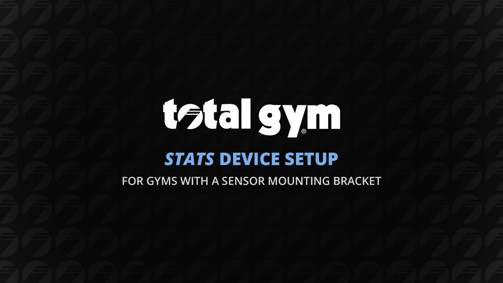 Total Gym STATS Setup for TOTAL GYM EVOLVE Only