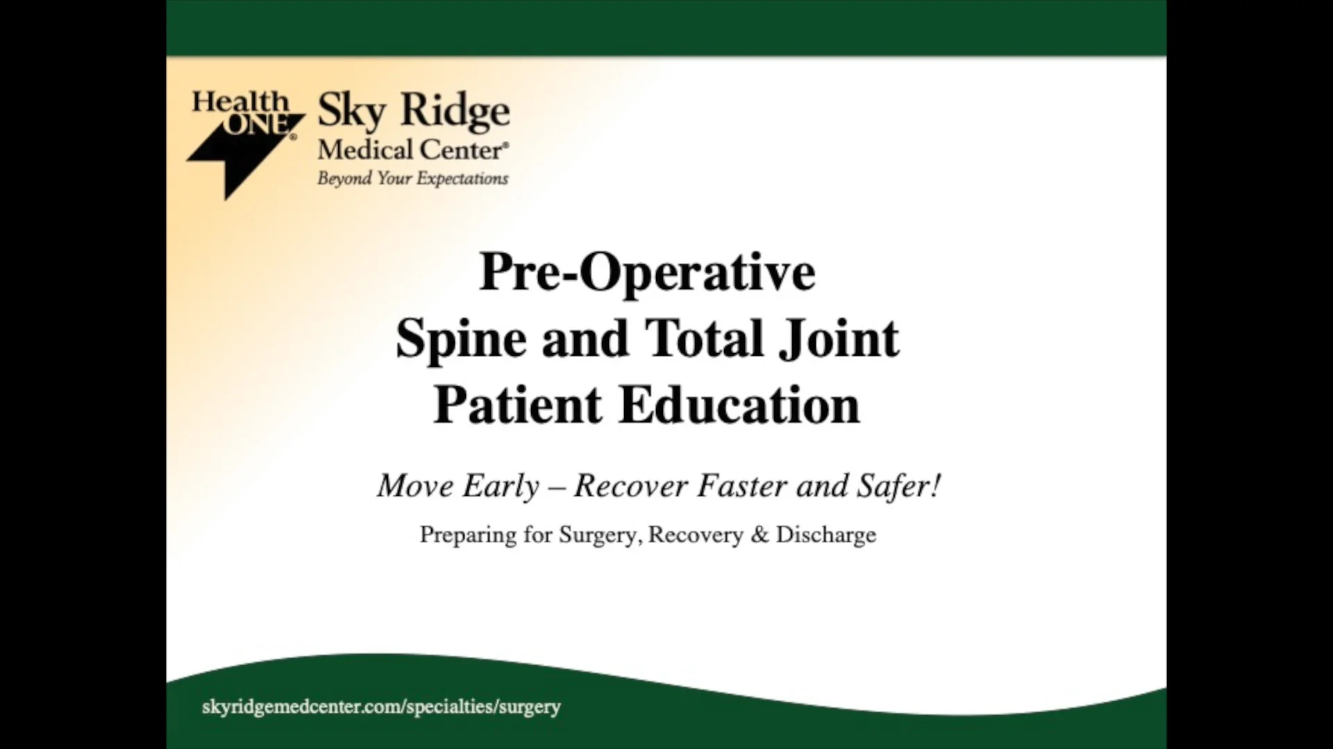 Spine and Joint Education Class