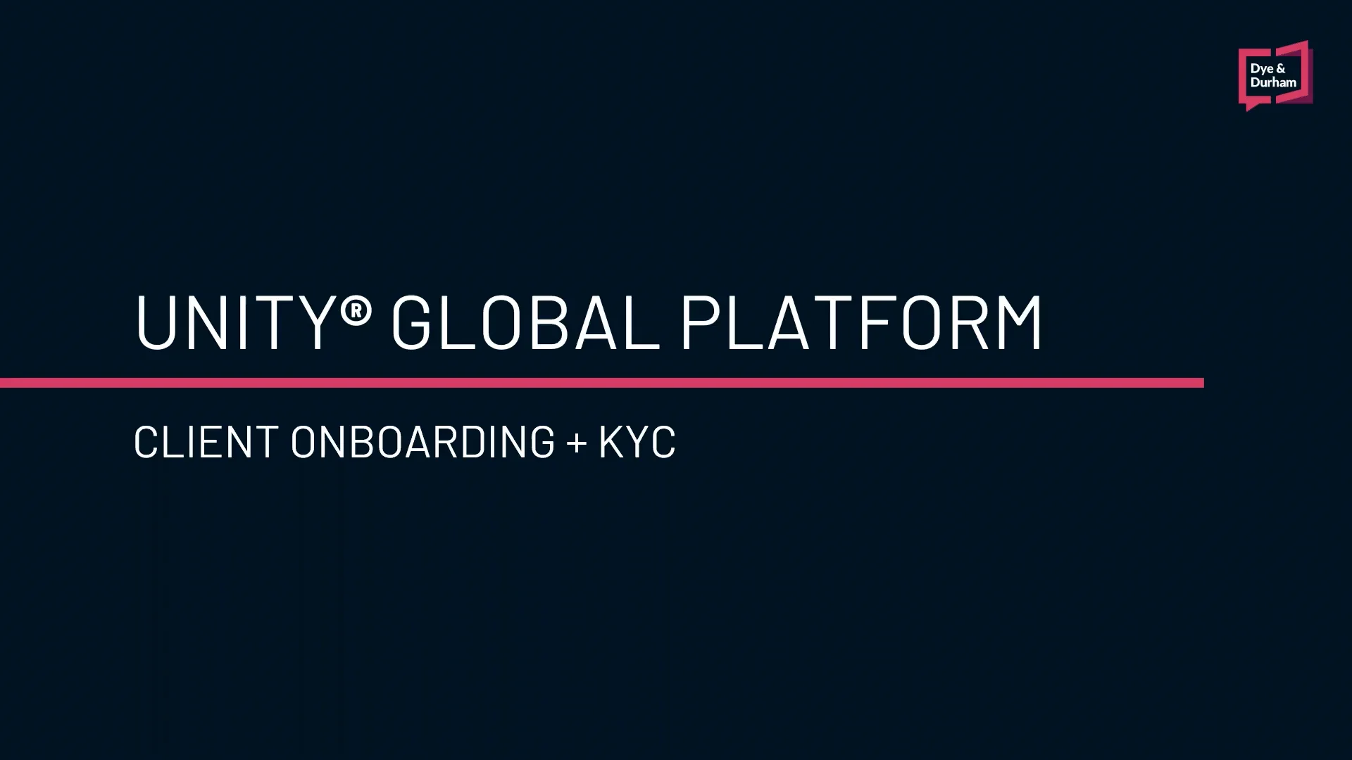Webinar: Unity® Global Platform + Onboarding - Wed 17th April 2024 on Vimeo
