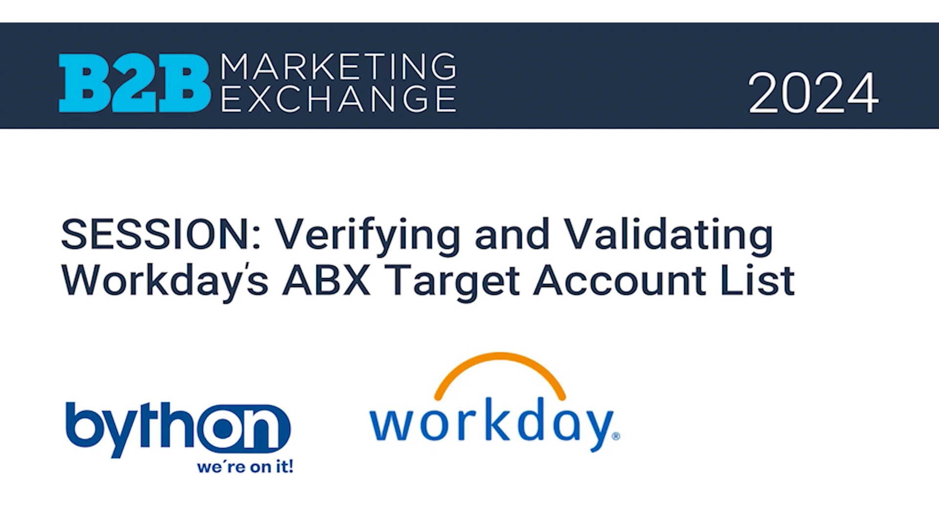 SESSION: Verifying and Validating Workday's ABX Target Account List ...