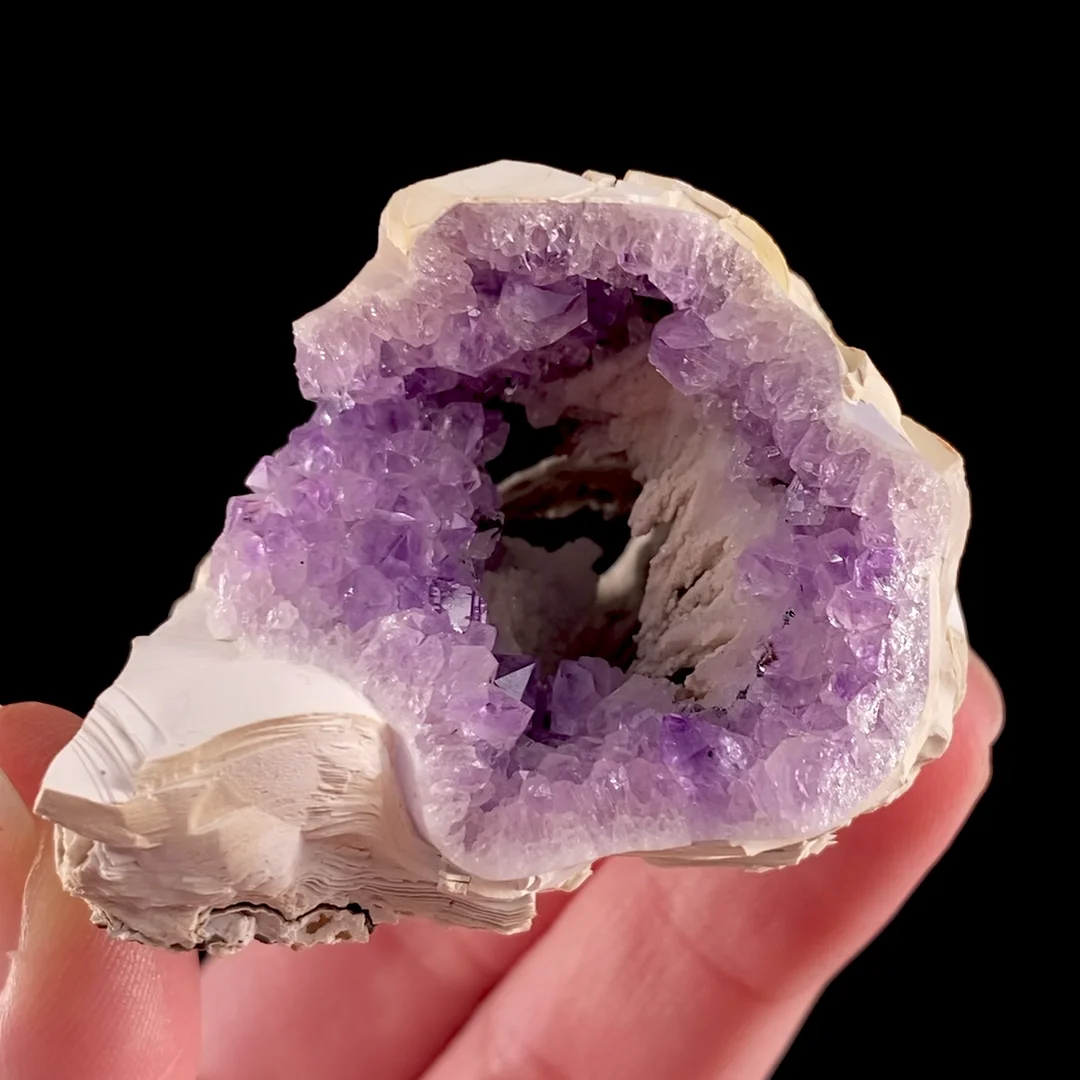 Quartz var: Amethyst with Quartz ''casts'' after Calcite (classic ...