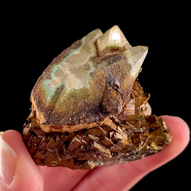 Ktenasite coating Calcite (VERY RARE locality specimen) | Joplin Field ...