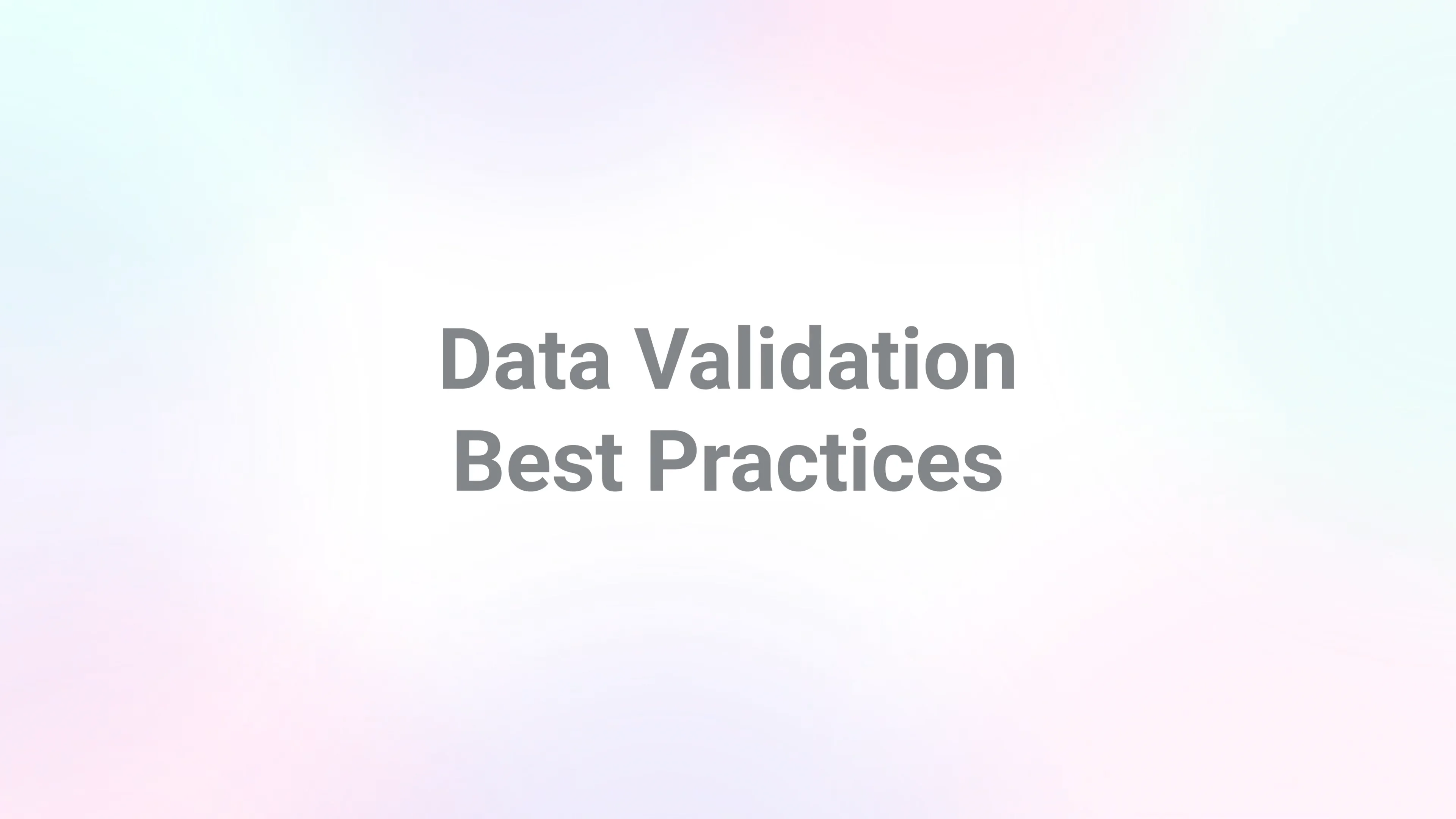 Data Validation Best Practices - Live Training on Vimeo
