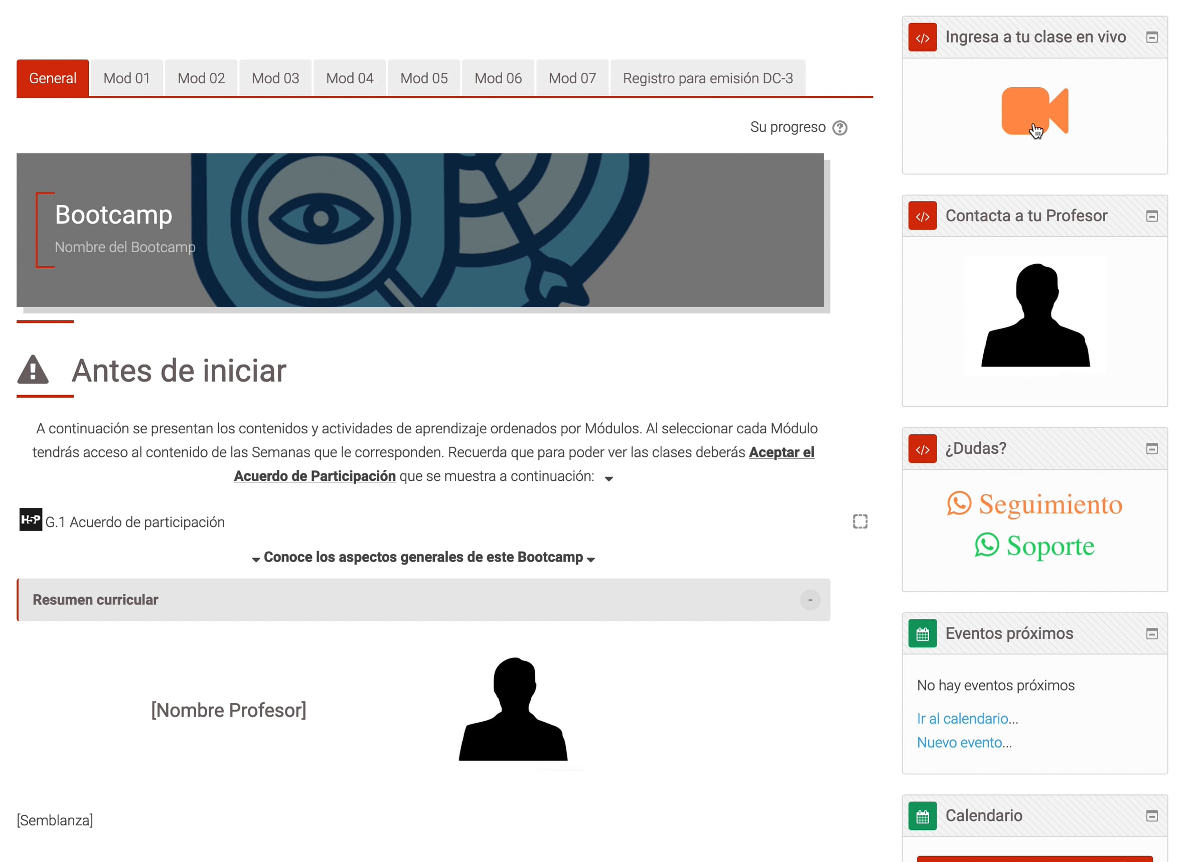 Cómo entrar a clase en vivo
