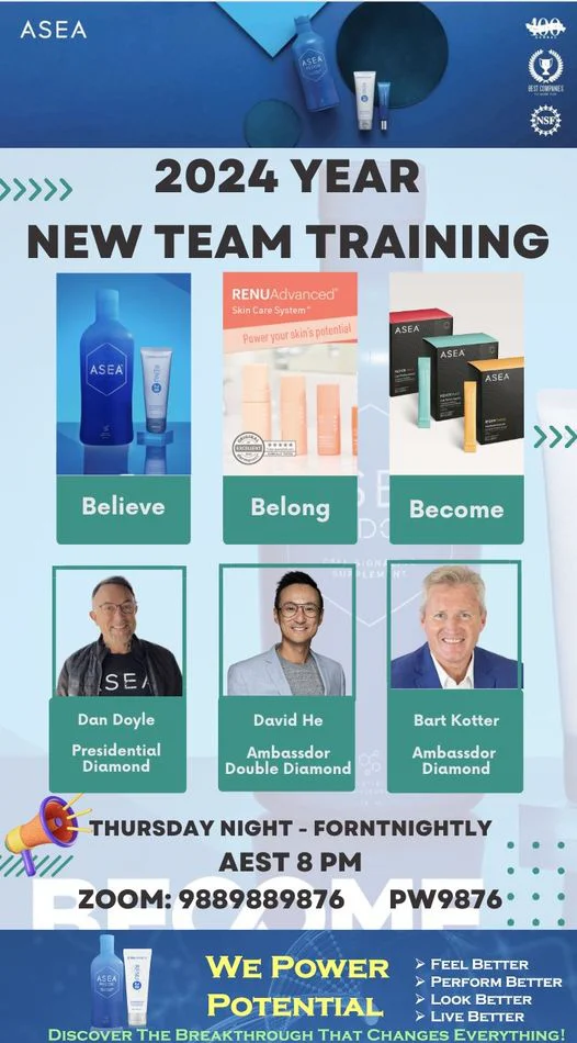 ASEA Training Thursday April 18, 2024 - Dan Doule, David He and Bart Kotter on Vimeo