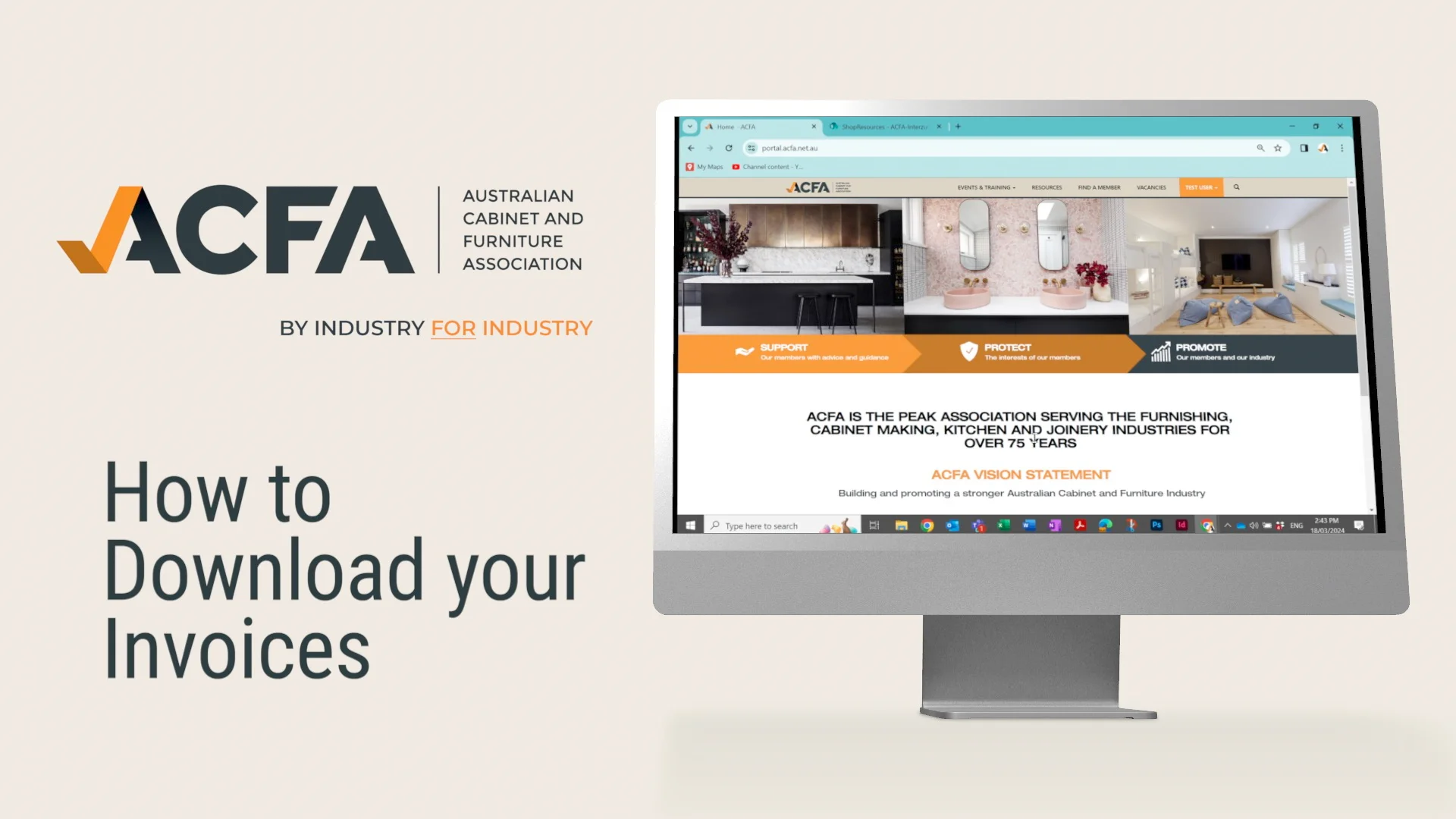 How to Download Invoices - ACFA Member Portal Guide