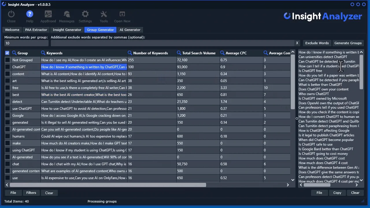 Insight Analyzer - Group Generator Tool on Vimeo