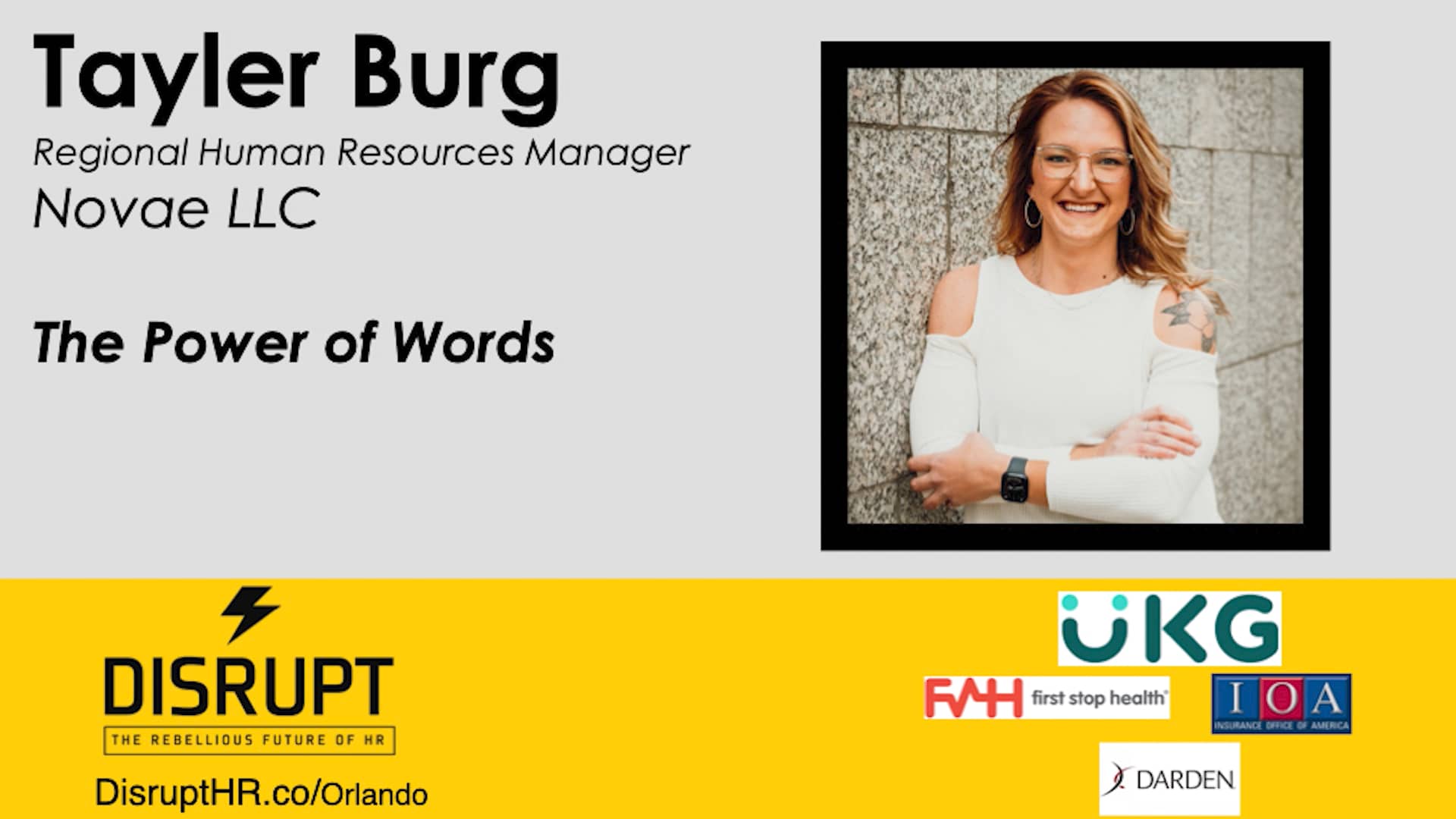 The Power in Words | Taylor Burg | DisruptHR Talks on Vimeo