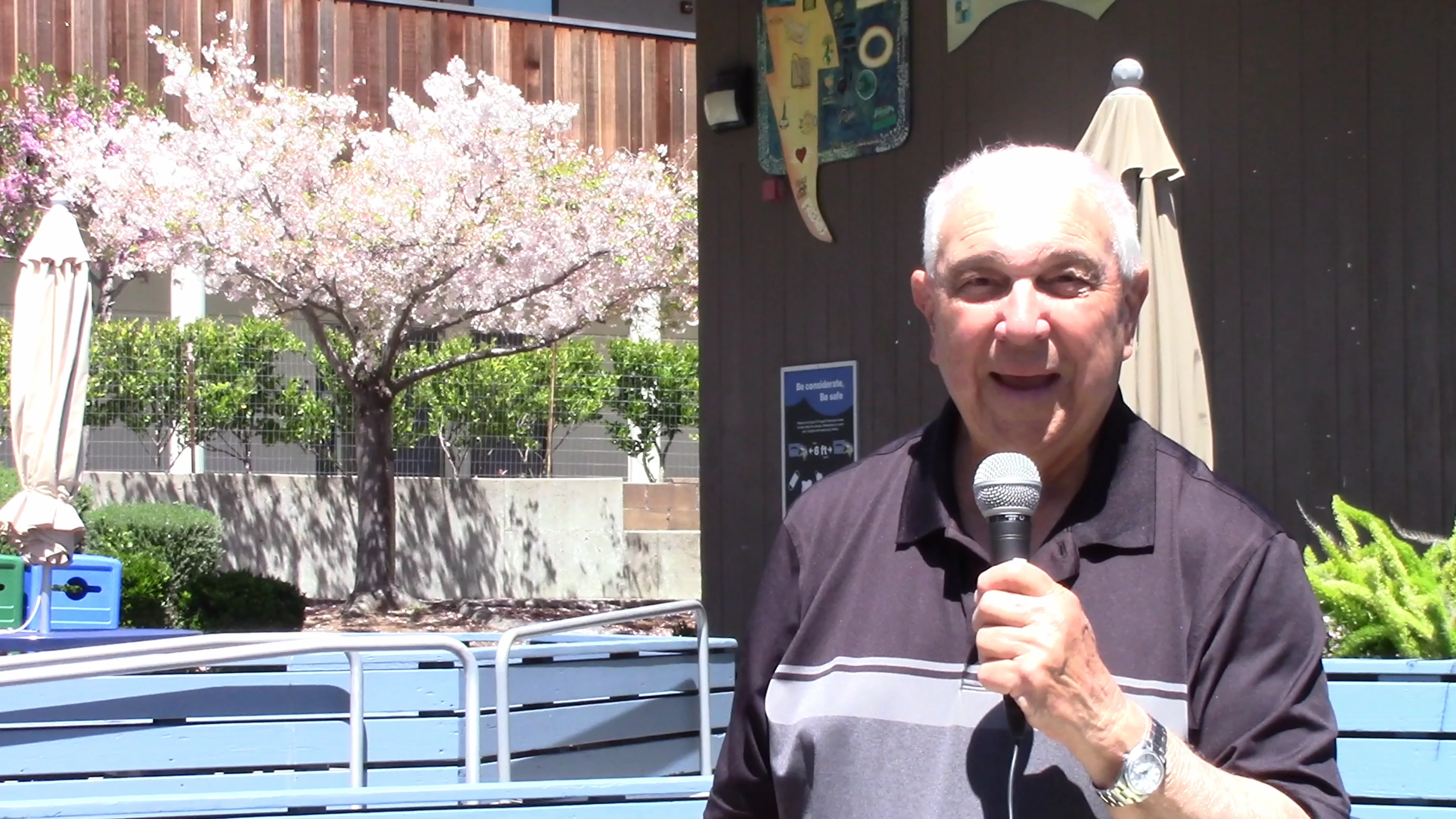 Larry Raffo in the Crocker Middle School Courtyard, April 21, 2024 on Vimeo