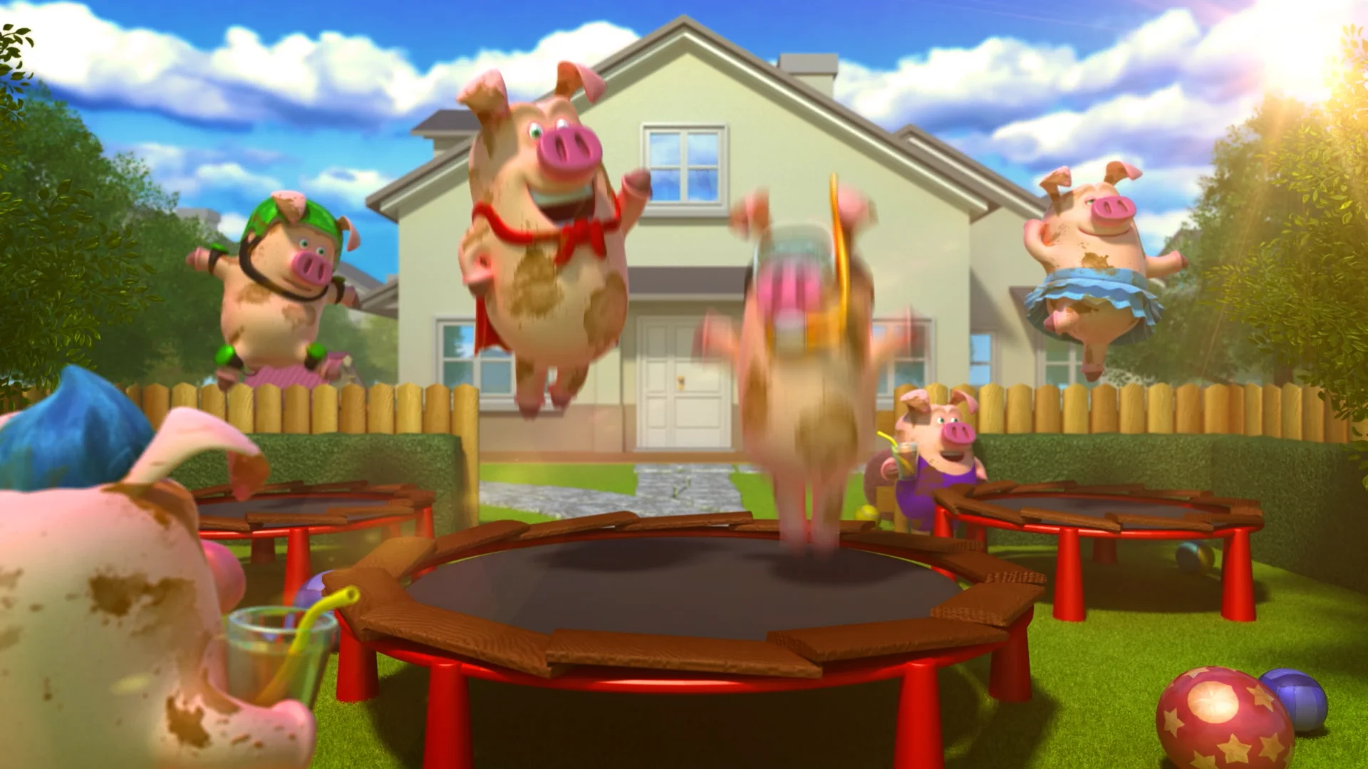 Pigs on Trampolines 30" Commercial