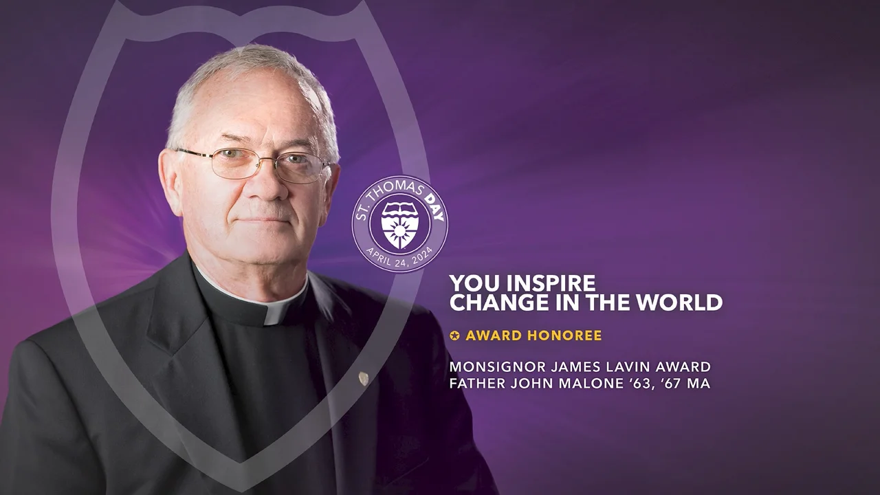 Father John Malone ’63, ’67 MA - 2024 Fr. James Lavin Award on Vimeo