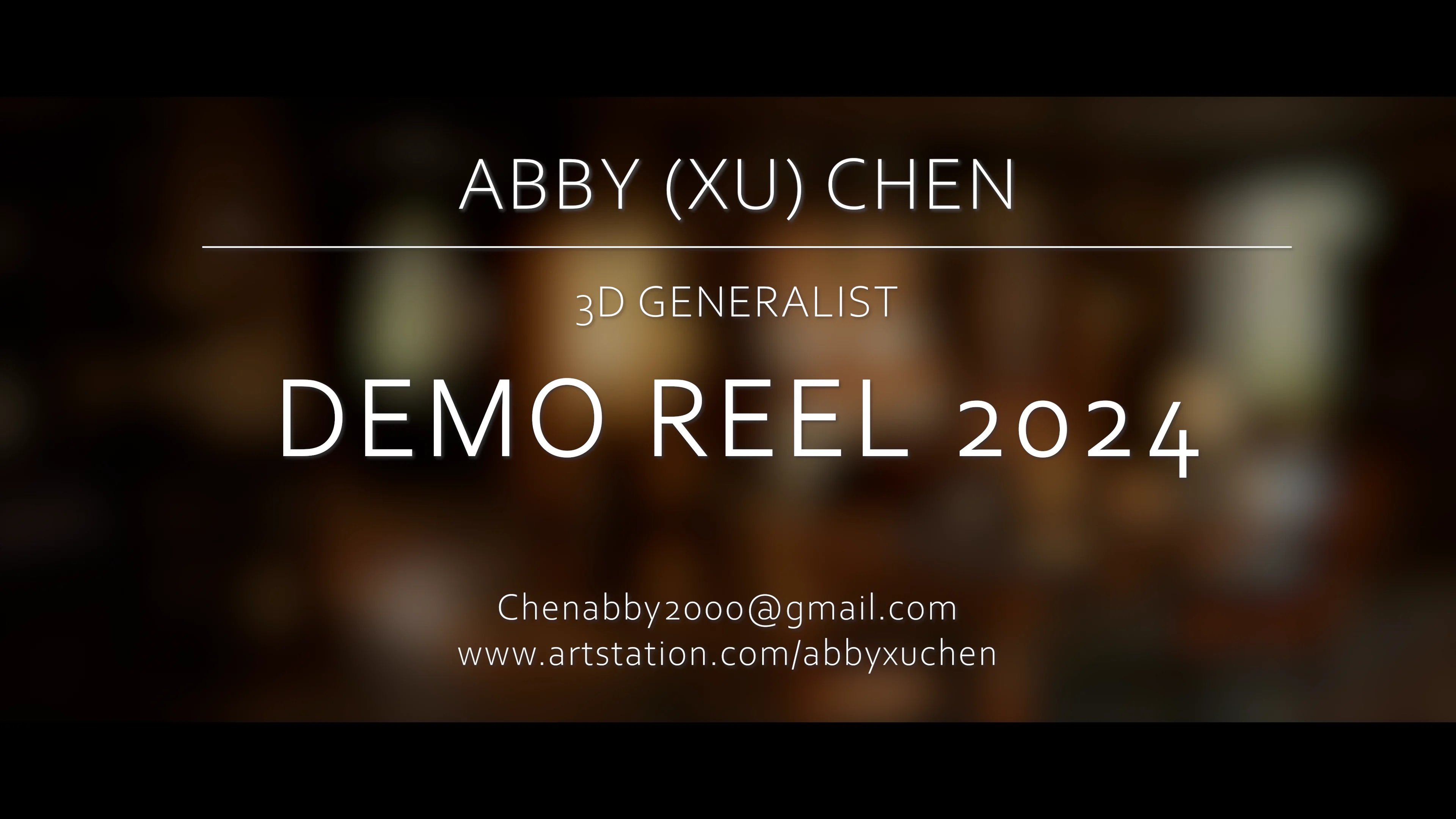 Abby Xu Chen 2024 3D Generalist Demo Reel V2 on Vimeo