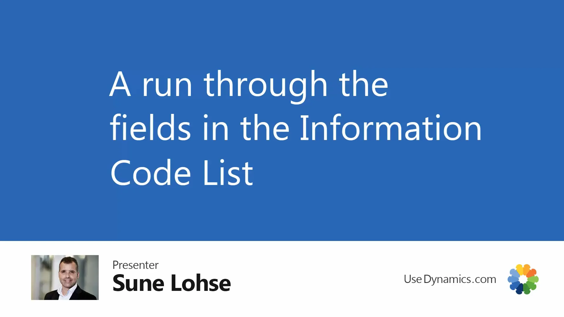 ENG24021908 A run through the fields in the Information Code list