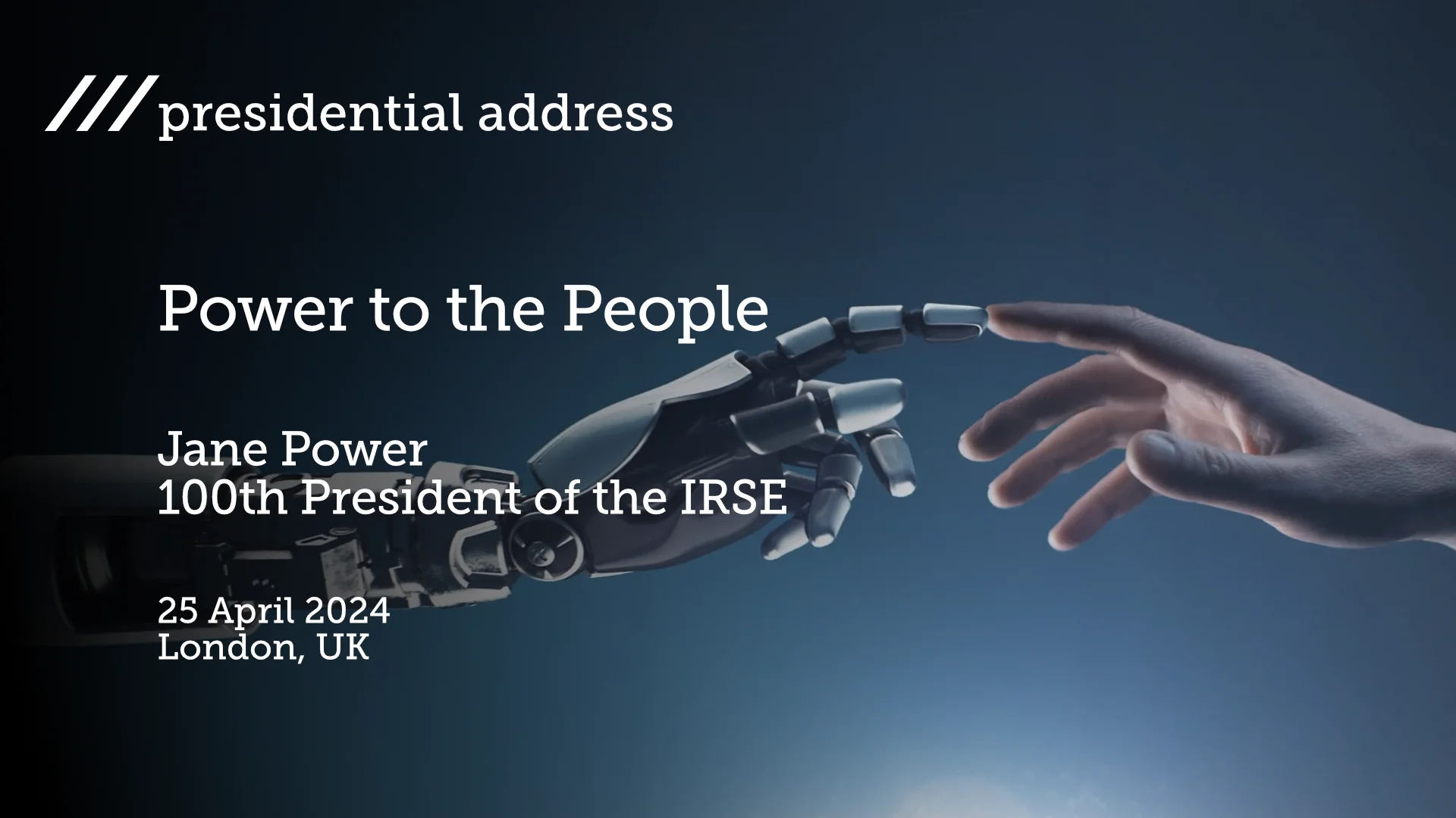 Presidential Address - Jane Power on Vimeo