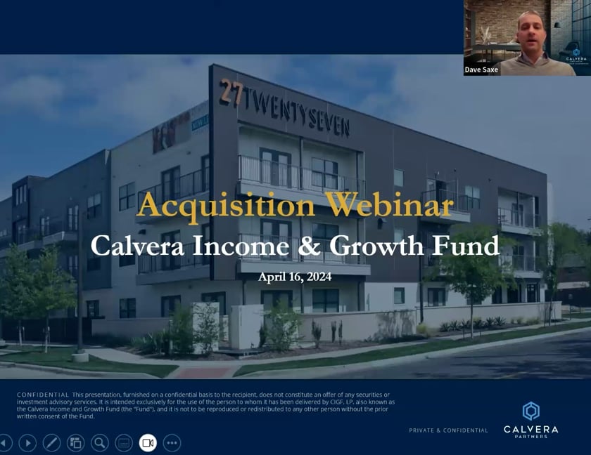 Acquisition Webinar Calvera Income and Growth Fund - Calvera Partners
