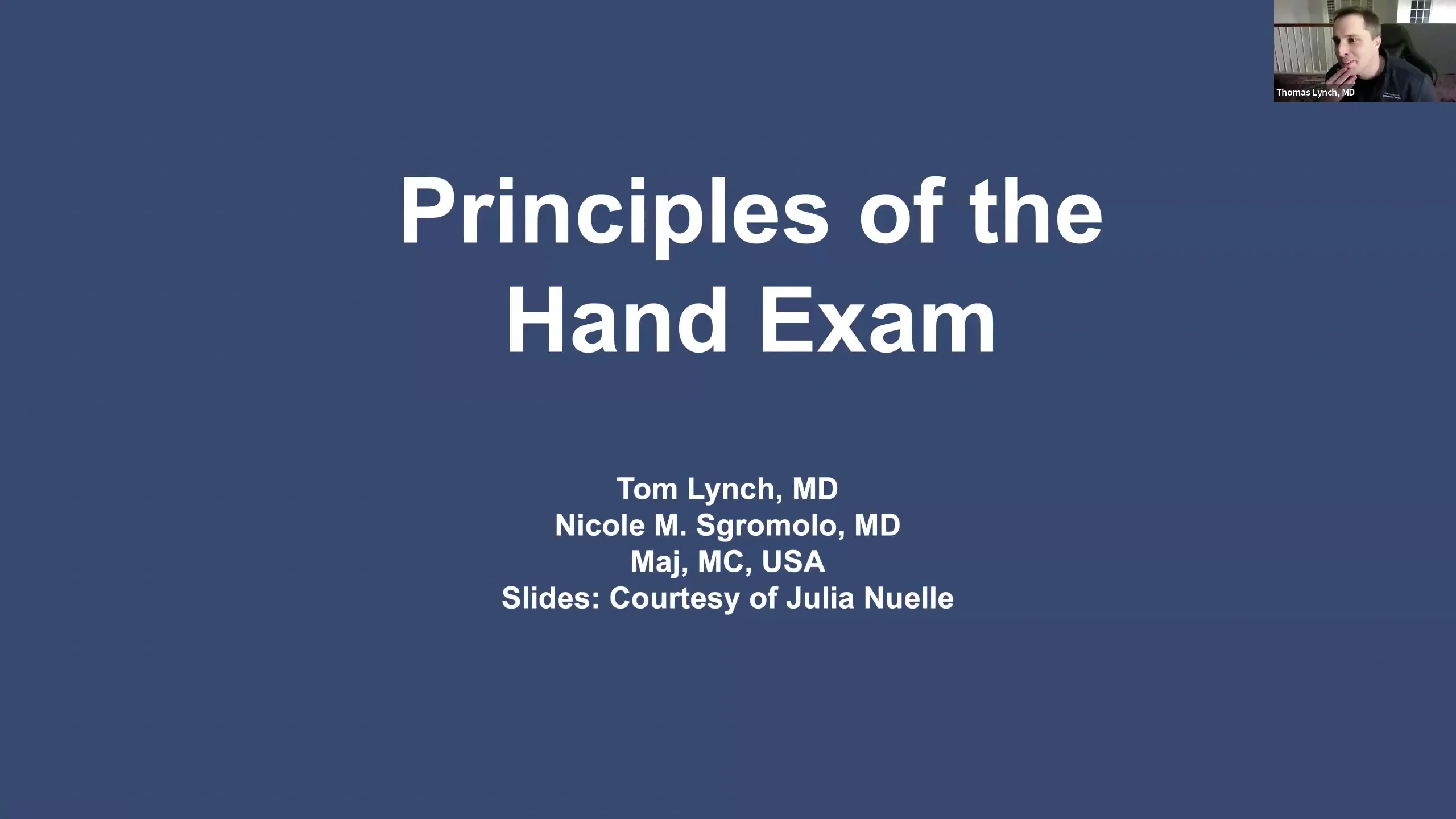 Webinar #2: Introduction to the Hand Exam
