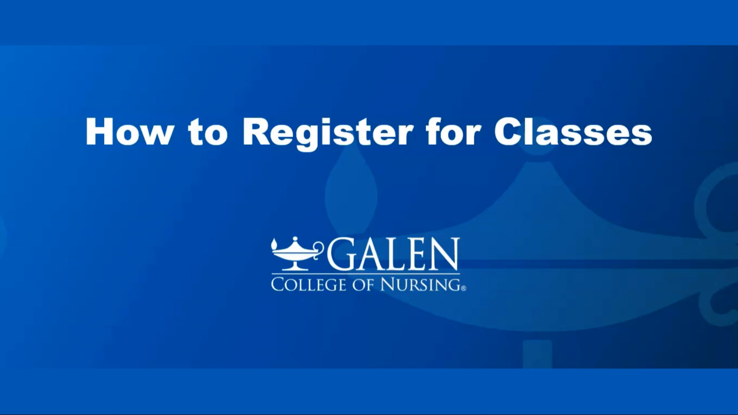 How to Register for Classes