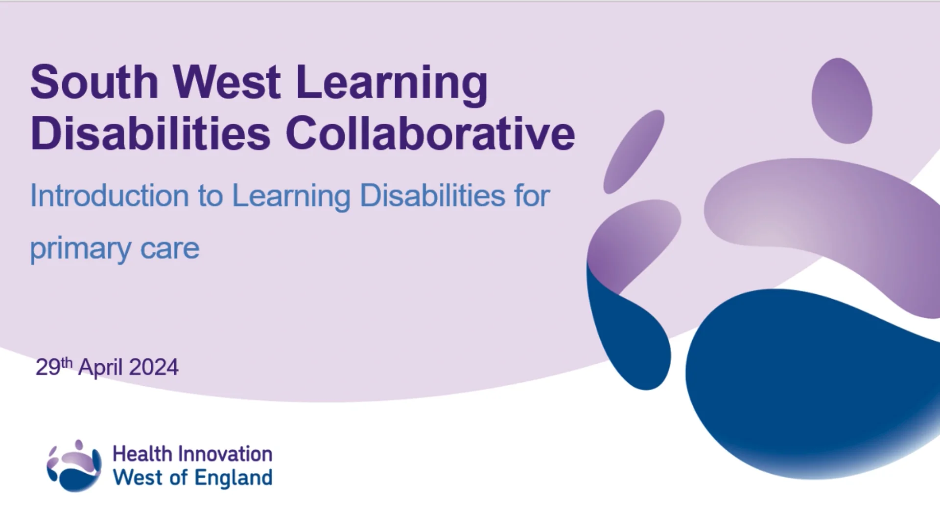 SWLDC Intro to Learning Disabilities for Primary Care