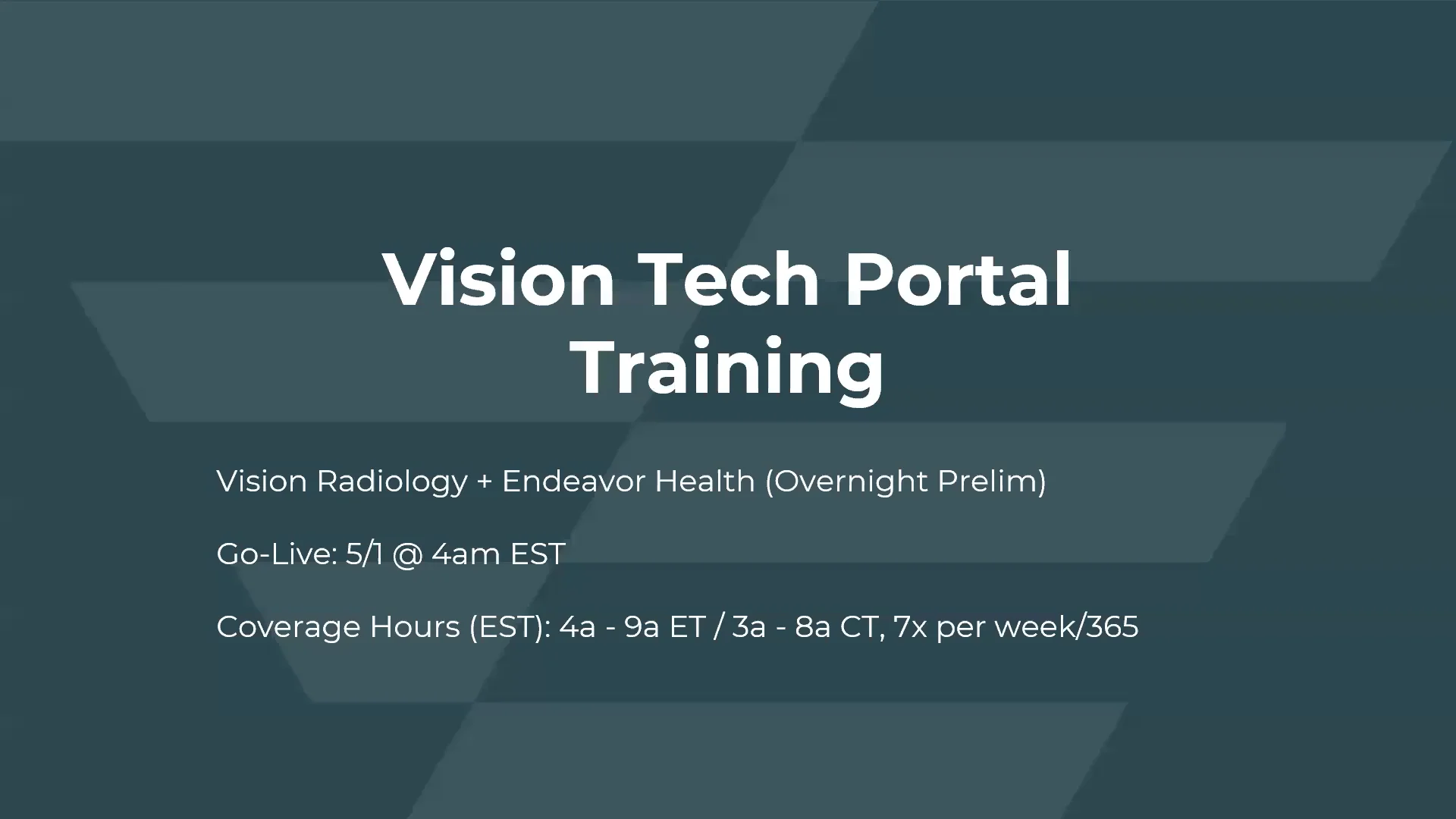 Vision Radiology Tech Training