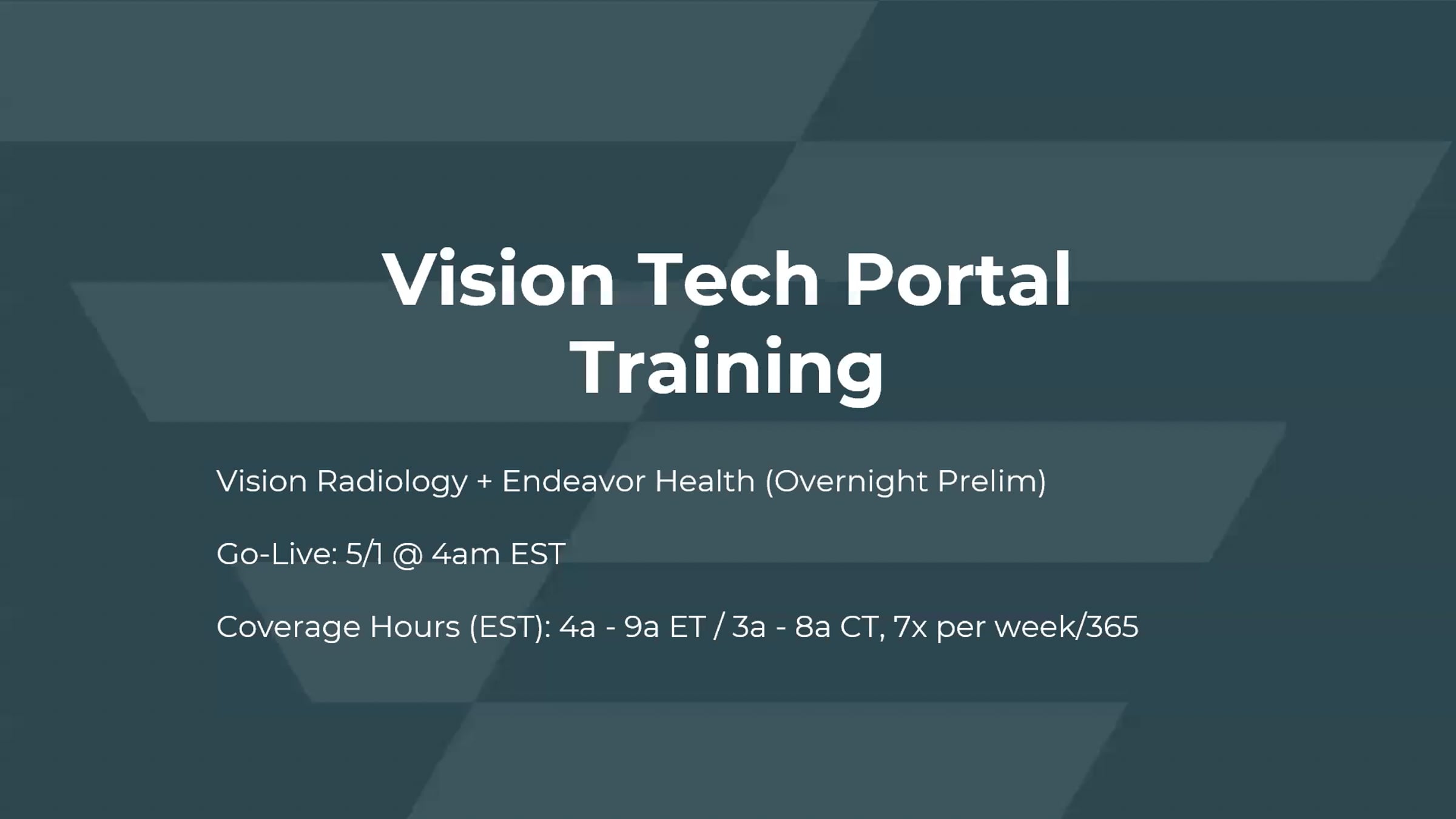 Vision Radiology Tech Training