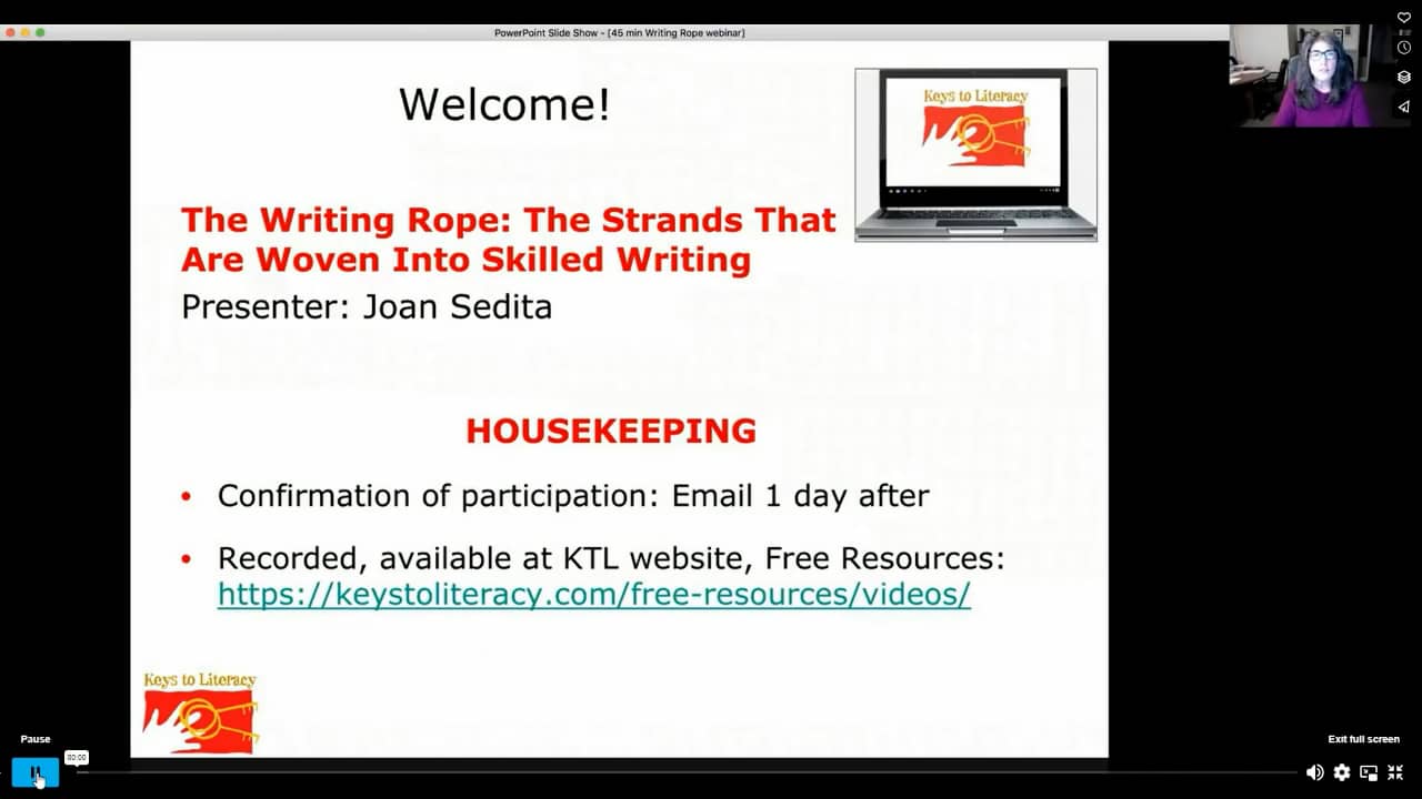 Webinar: The Writing Rope - The Strands That Are Woven Into Skilled ...