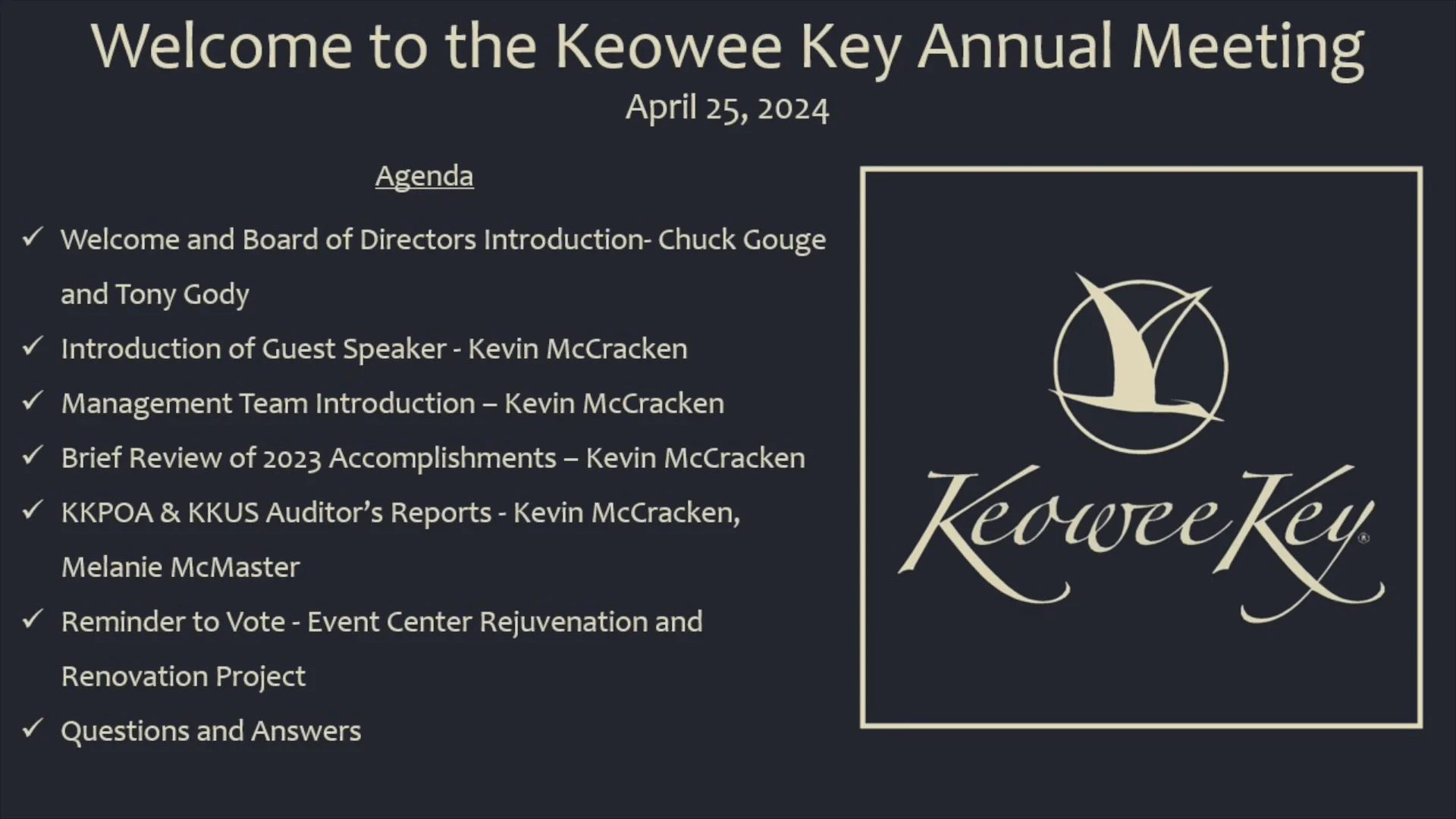 Keowee Key Forum Videos - Annual Meeting 2024 Rev on Vimeo