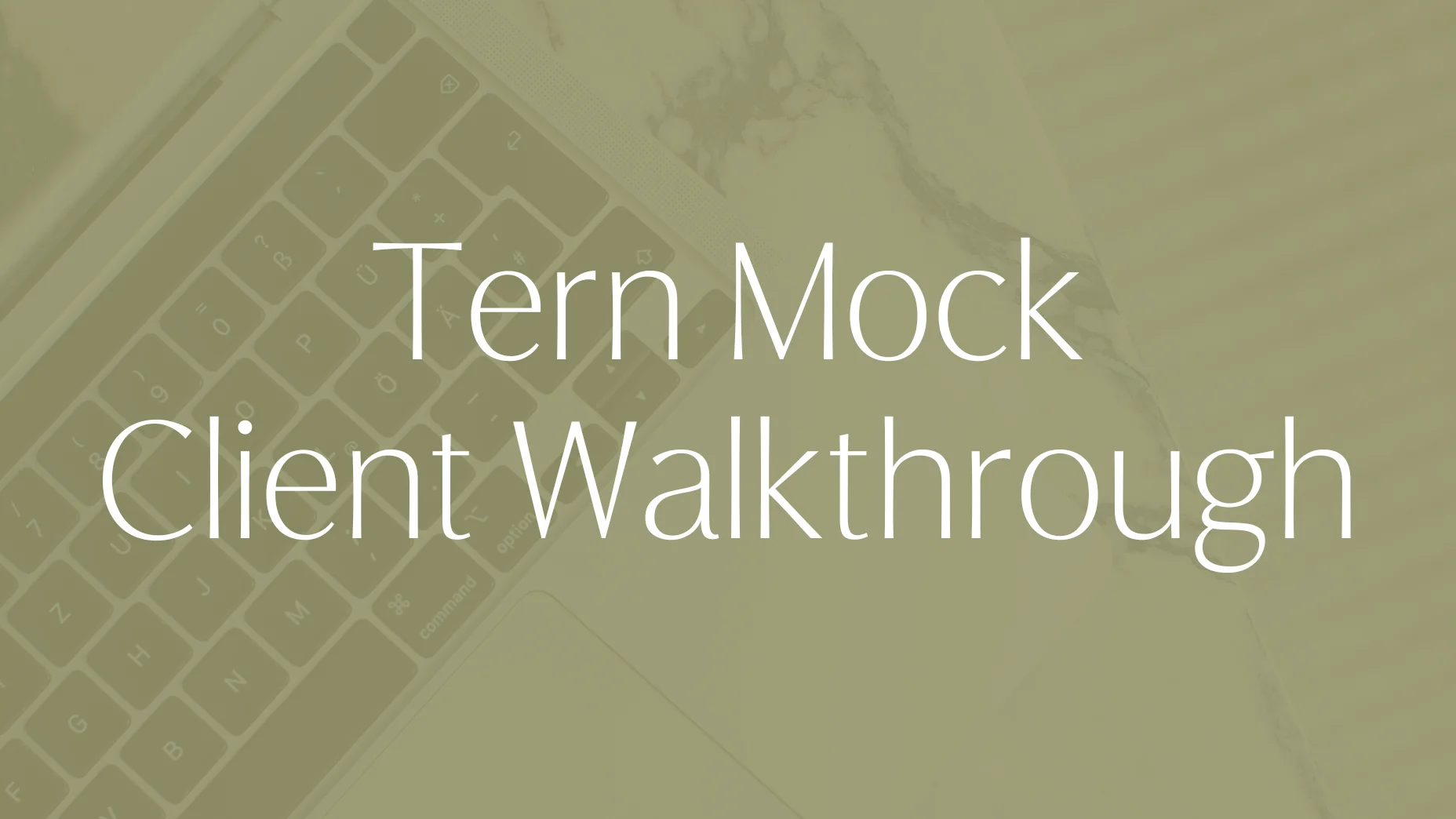 Tern CCT Mock Client Walkthrough (Updated)