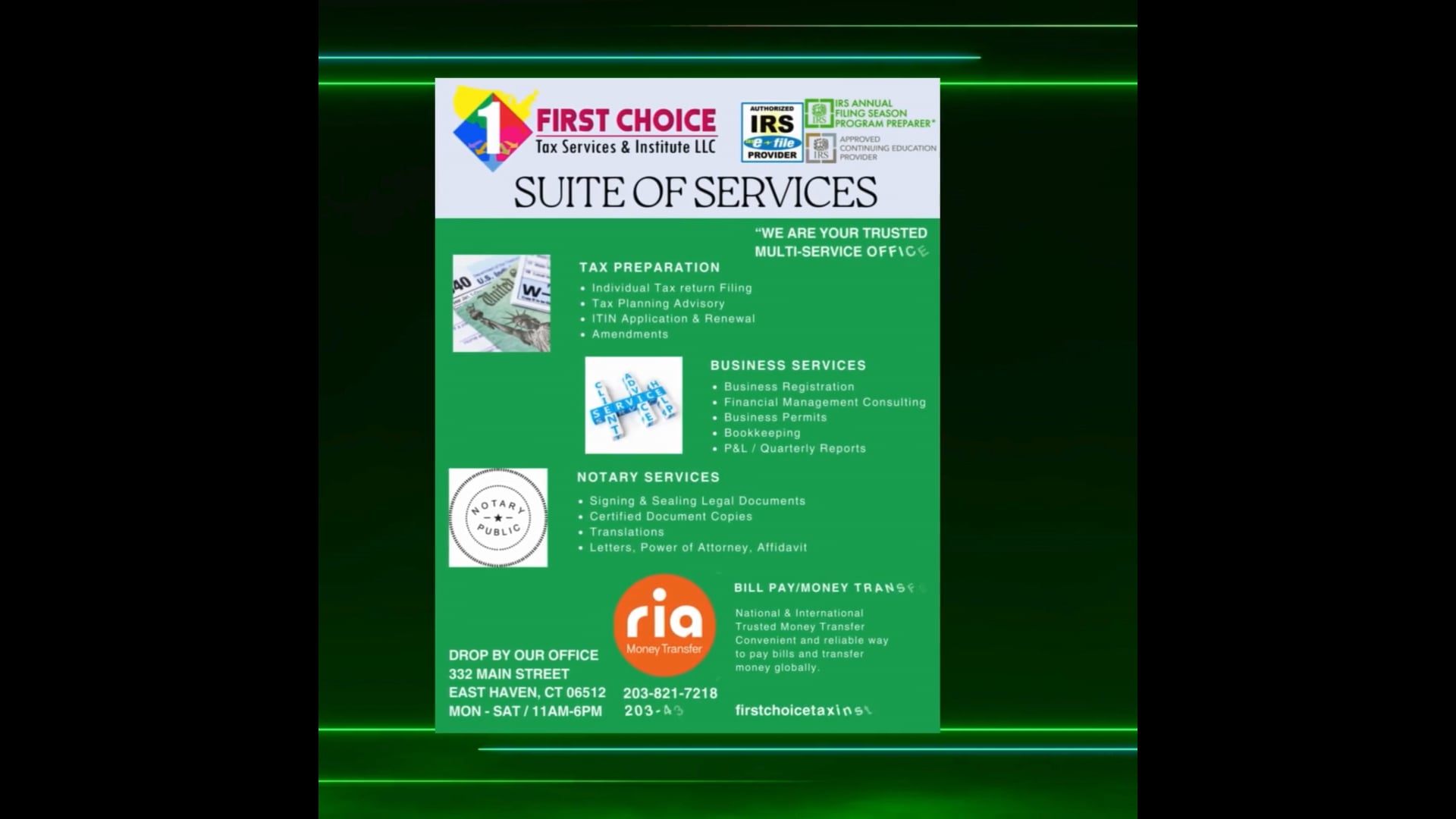 First Choice Tax Institute - Business Services and Ria, Notary Services ...