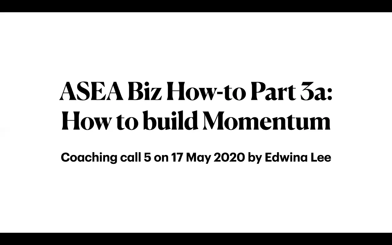 ASEA biz how to Part 3a Momentum on Vimeo