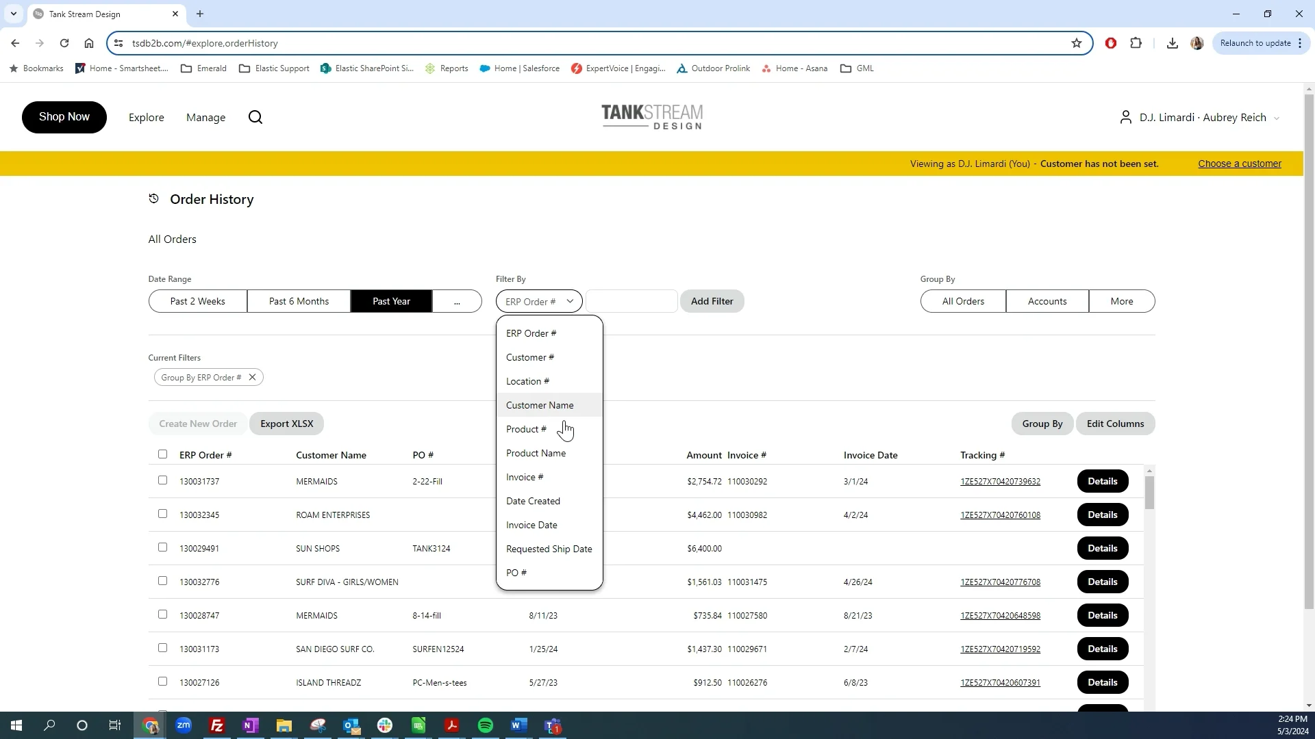 Tank Stream Design: Invoices in XLSX from Order History on Vimeo