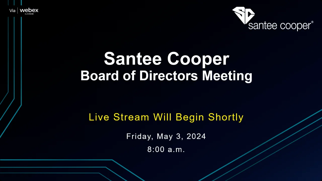 SANTEE COOPER BOARD OF DIRECTORS MEETING on Vimeo