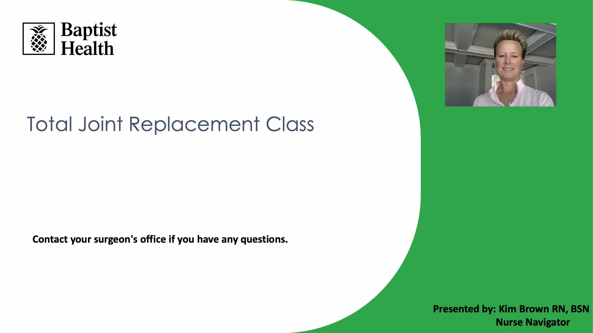 Total Joint Replacement Class