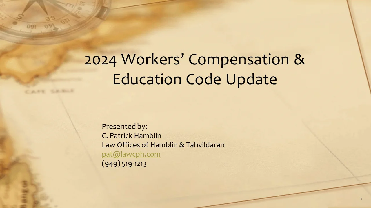 Coordinating Leave Provisions of the Education Code with WC Benefits ...