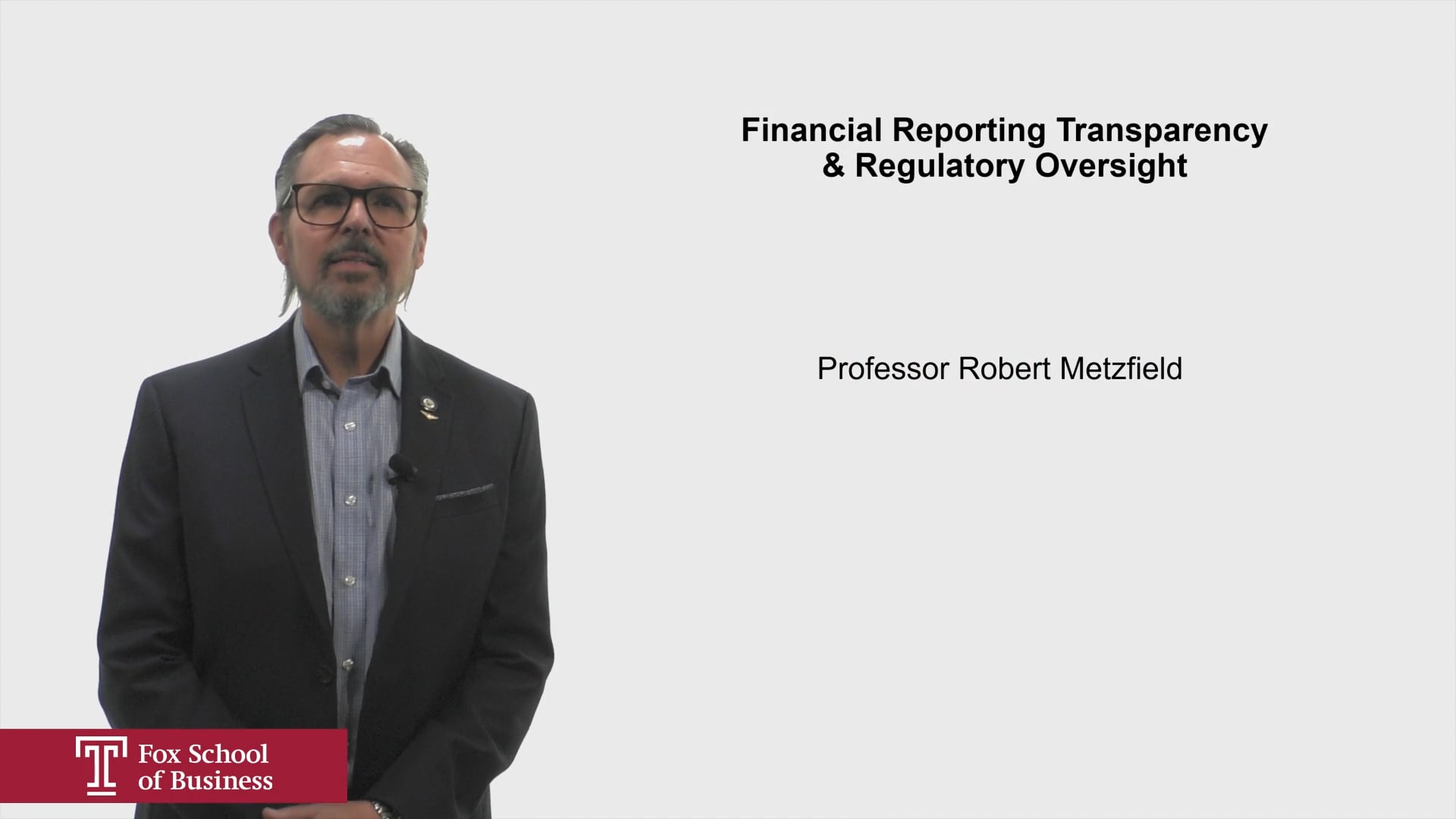 Financial Reporting Transparency & Regulatory Oversight | Video Vault