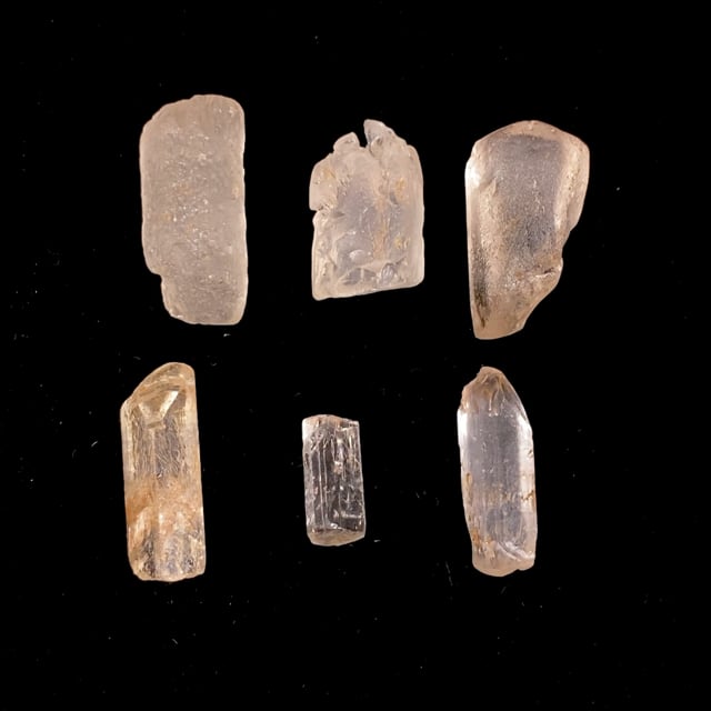Danburite (6 GEM crystal set) | Le-U-le-taw, Mogok Valley, Mogok ...