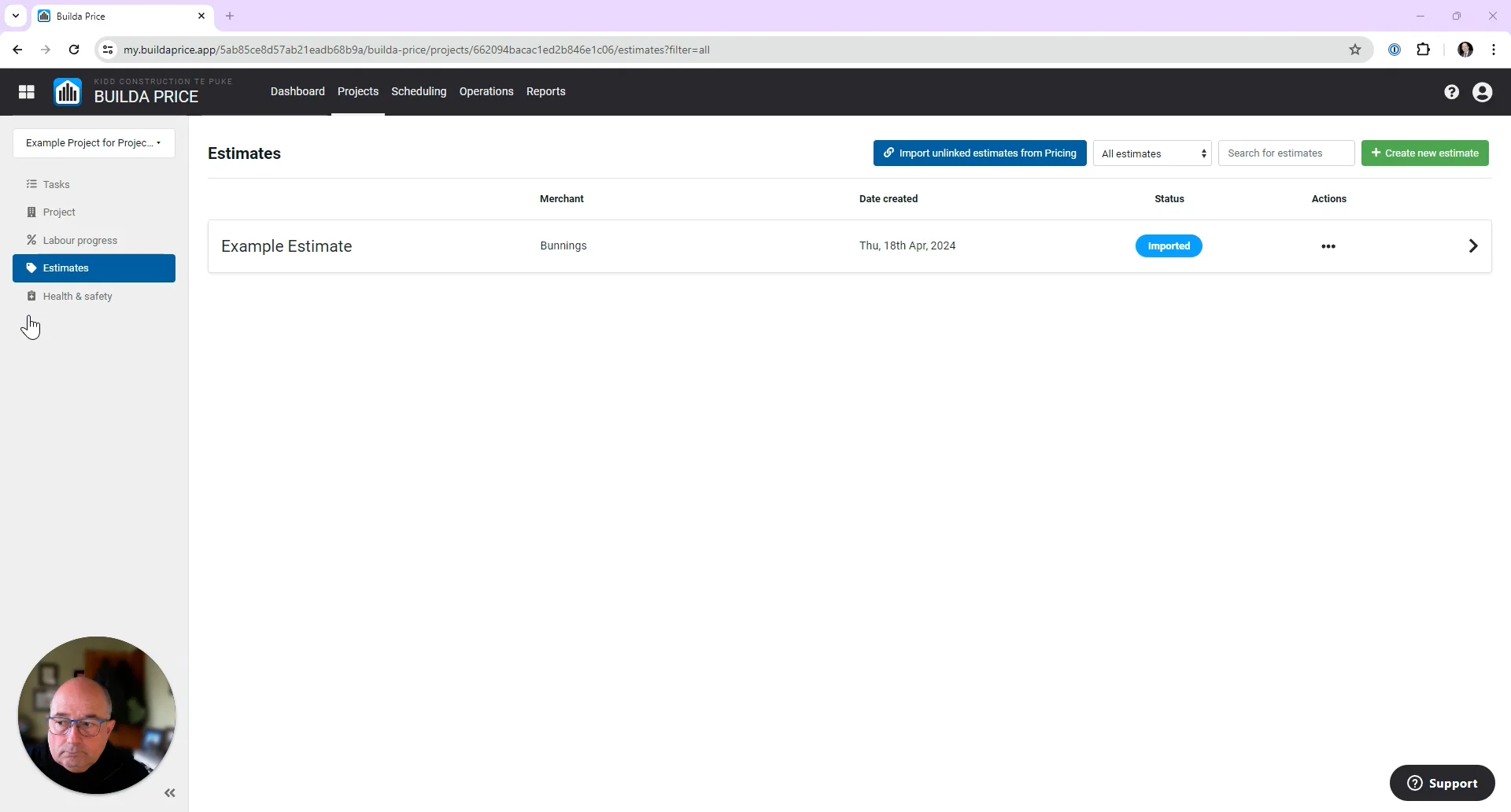 Creating tasks from an Estimate, into a Project on Vimeo