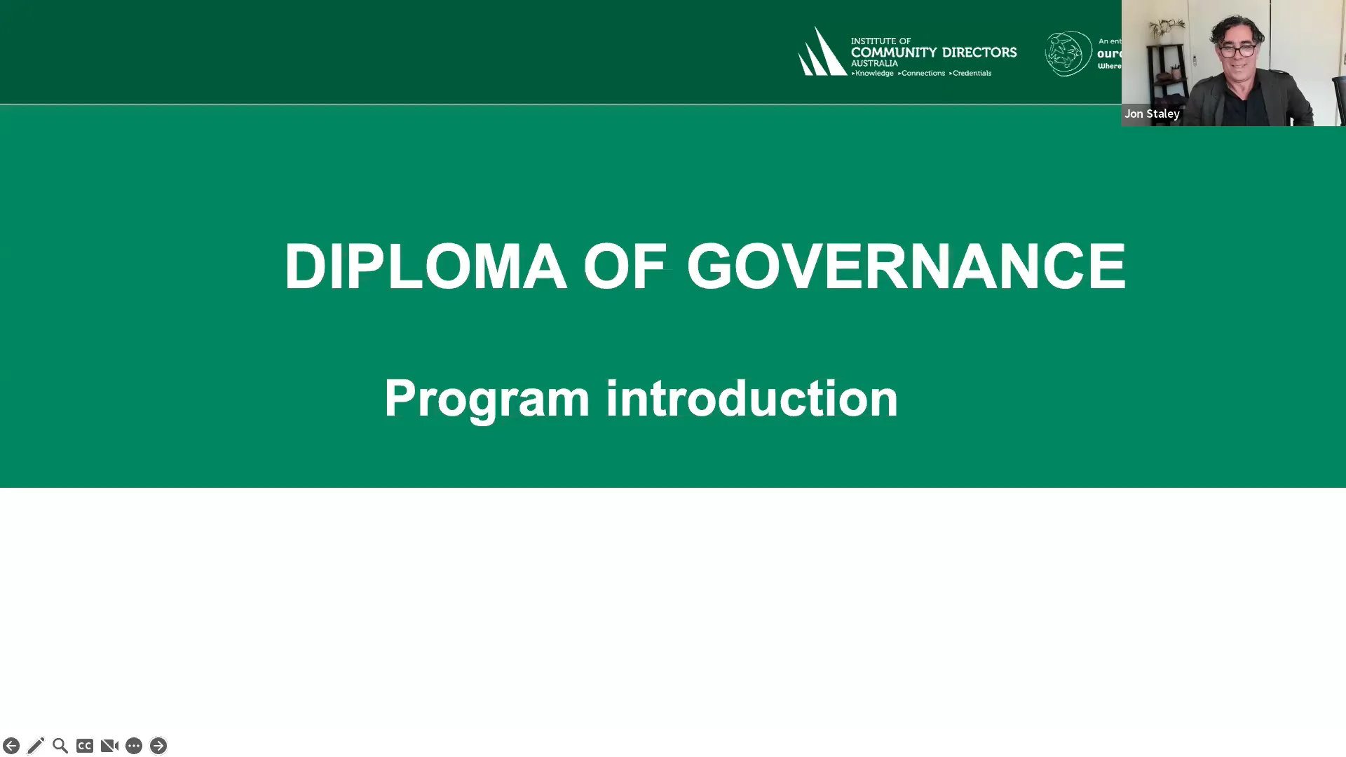 Diploma of Governance - Course ODG2405 - Introduction session on Vimeo