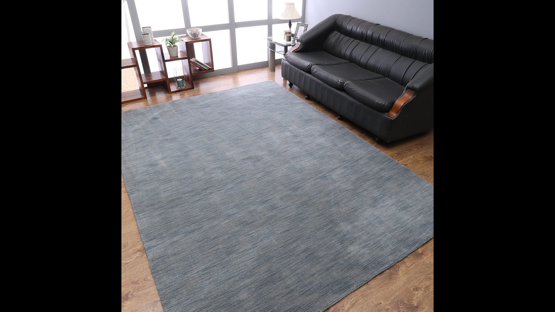 HAND KNOTTED LOOM WOOL ECO-FRIENDLY AREA RUGS - Light Blue | Solid ...