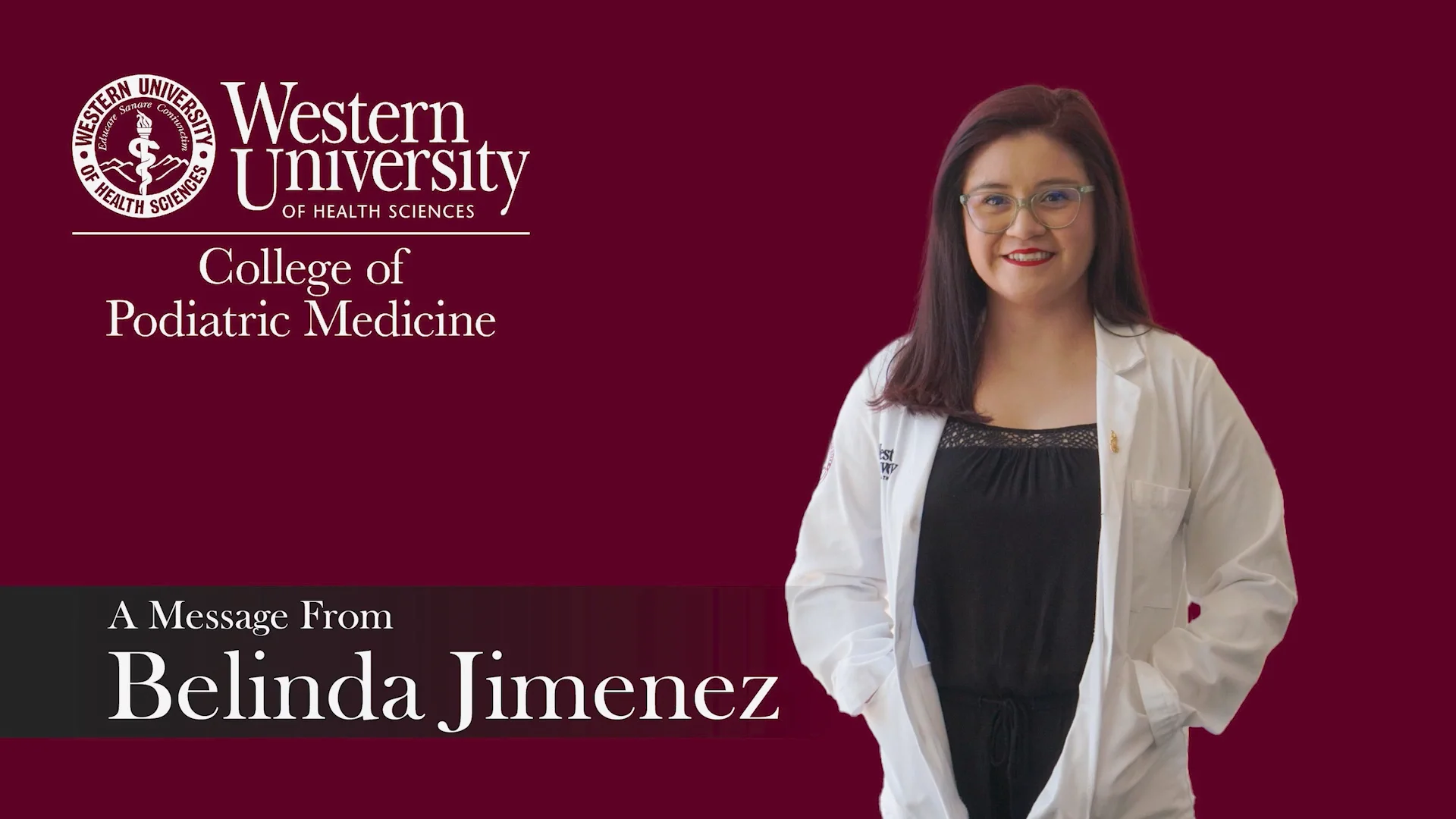 A Message from the College of Podiatric Medicine: Belinda Jimenez on Vimeo